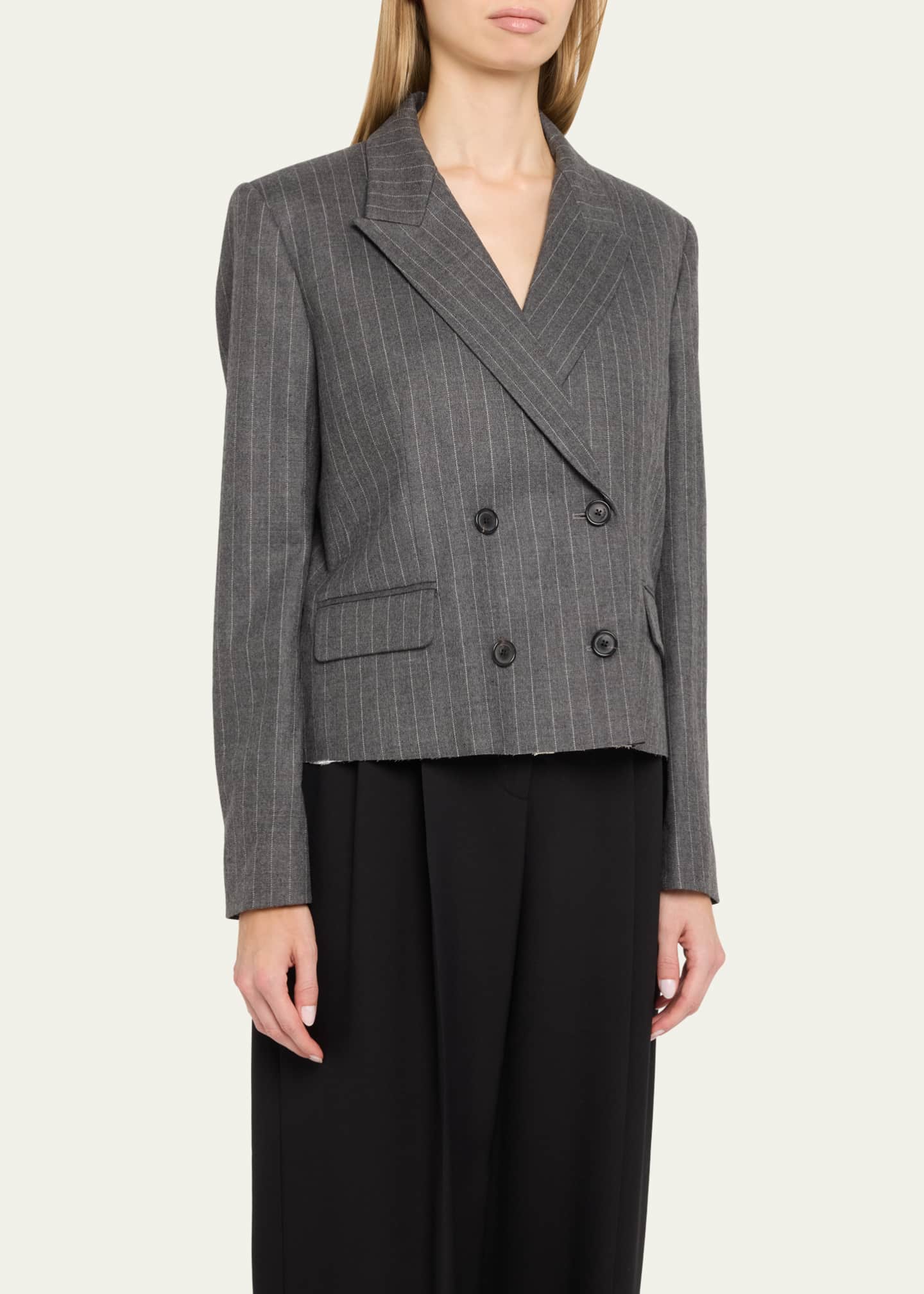 ASHLYN Floyd Cropped Pinstripe Jacket - Bergdorf Goodman