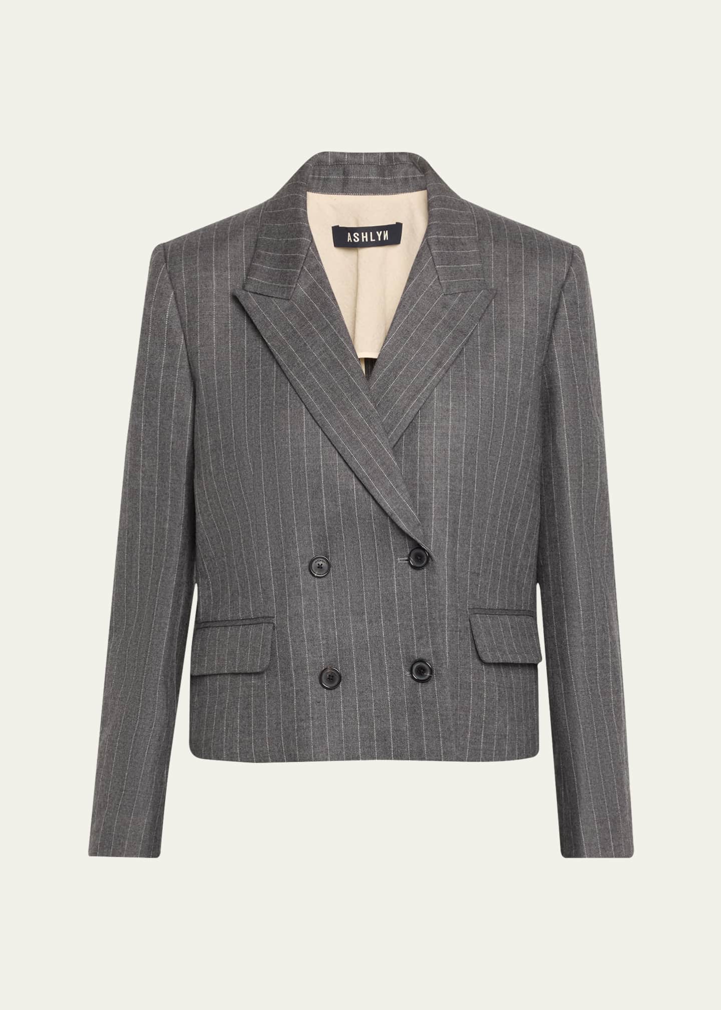 ASHLYN Floyd Cropped Pinstripe Jacket - Bergdorf Goodman