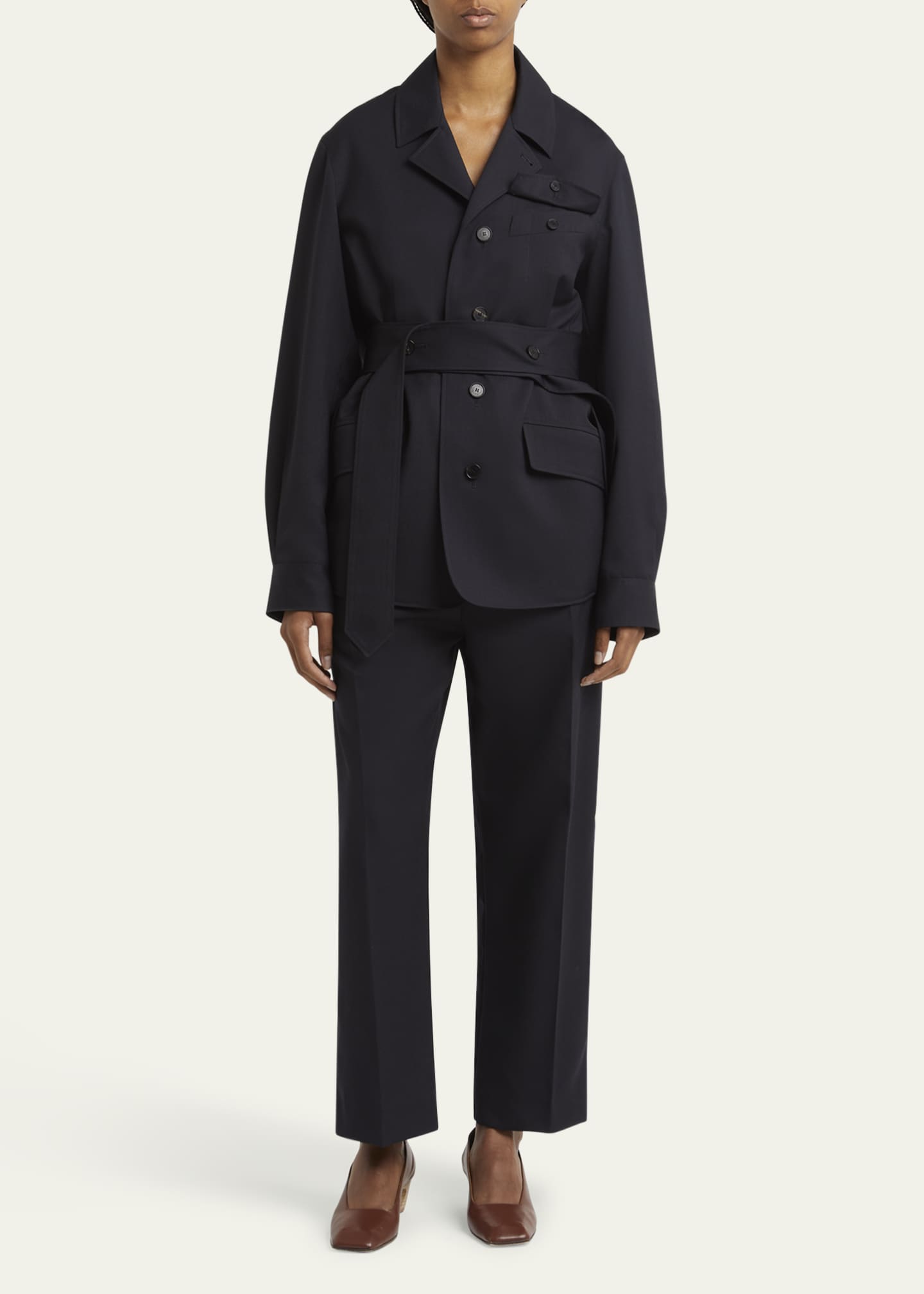 SETCHU Travel Self-Tie Wool Gabardine Safari Jacket - Bergdorf Goodman