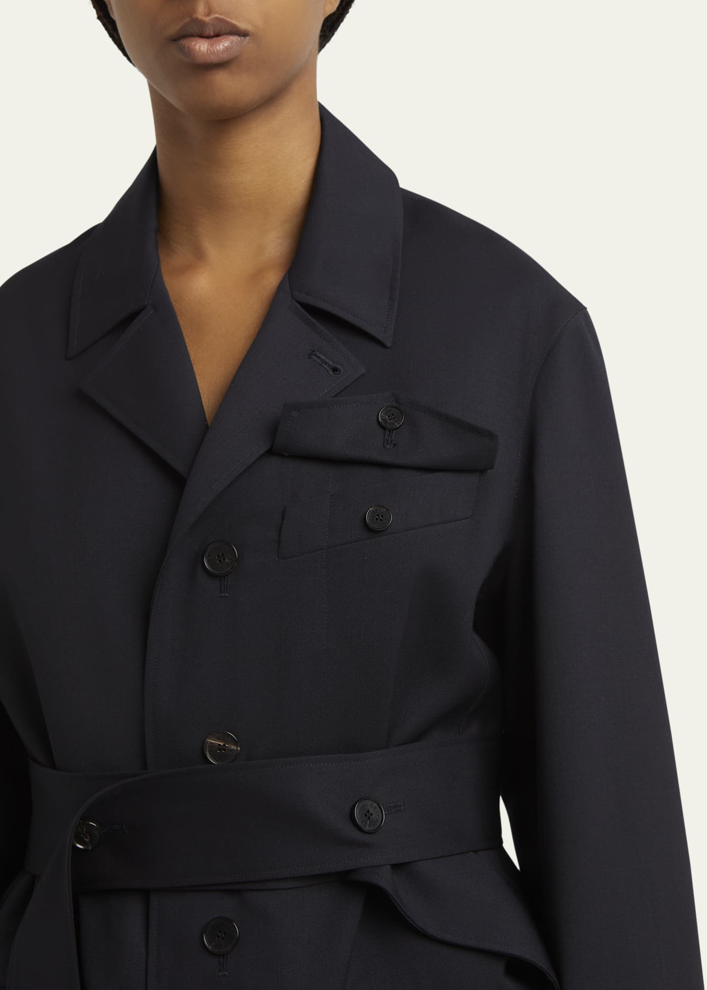 SETCHU Travel Self-Tie Wool Gabardine Safari Jacket - Bergdorf Goodman