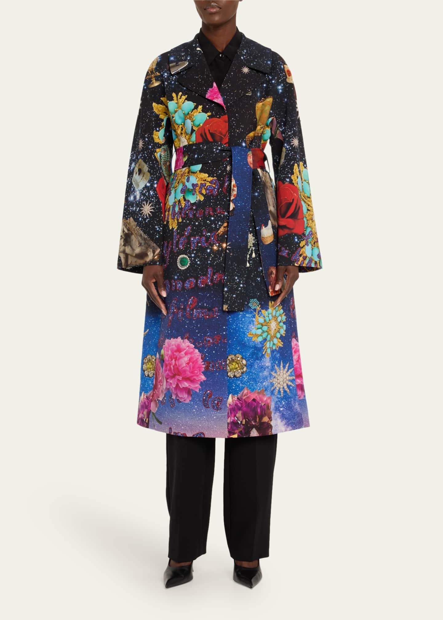 Libertine Vienna Starry Night Redux Belted Long Wrap Coat - Bergdorf ...
