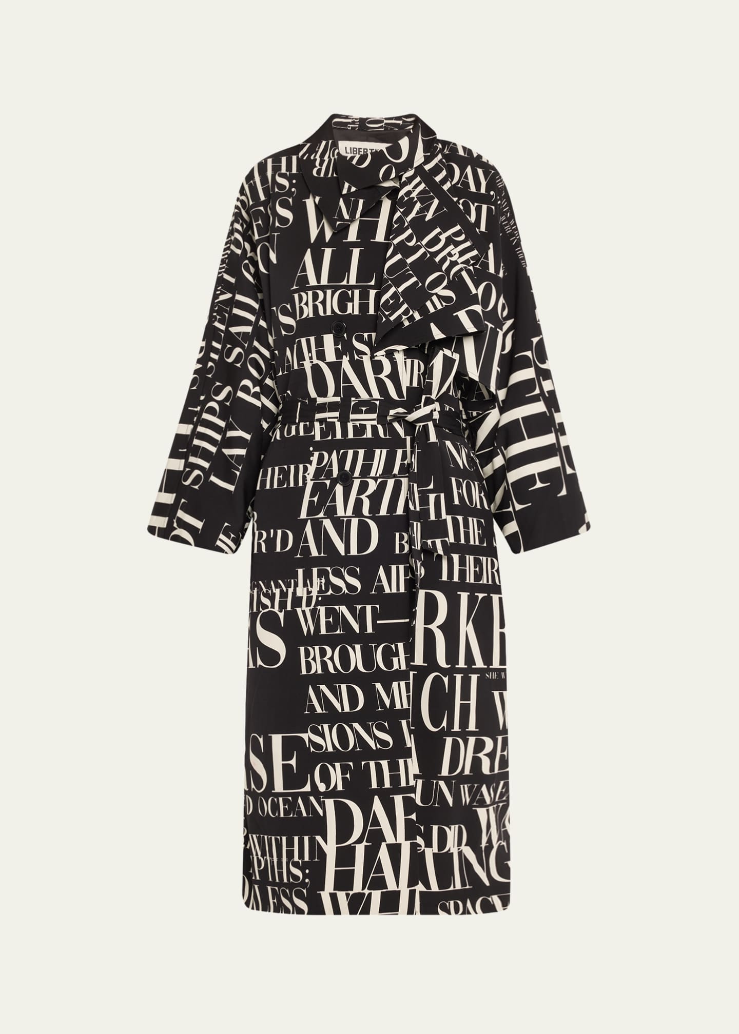 Libertine New Wave Poem Noir-Print Long Trench Coat - Bergdorf Goodman