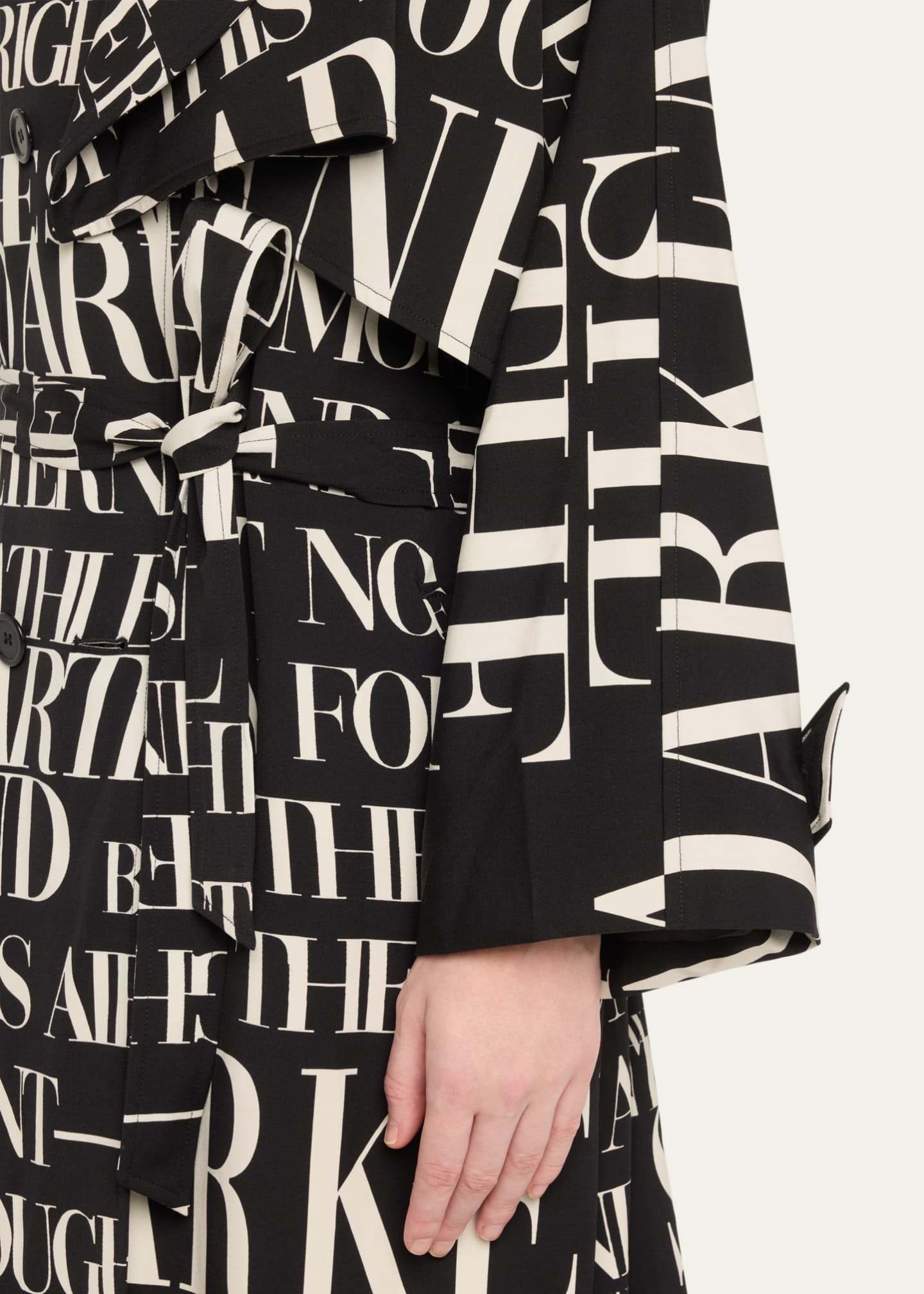 Libertine New Wave Poem Noir-Print Long Trench Coat - Bergdorf Goodman
