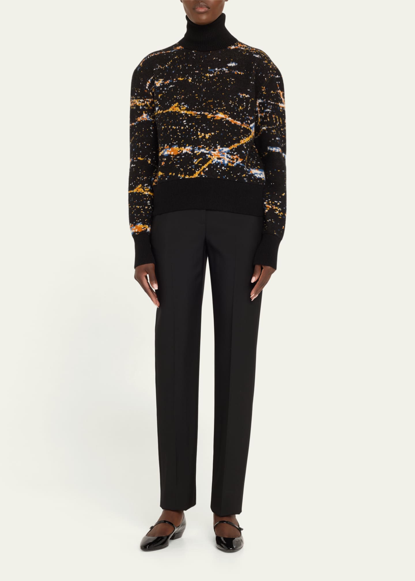 Libertine Lax Abstract Cropped Cashmere Turtleneck - Bergdorf Goodman