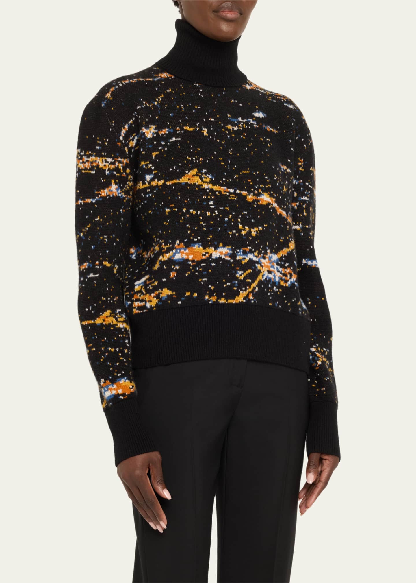Libertine Lax Abstract Cropped Cashmere Turtleneck - Bergdorf Goodman