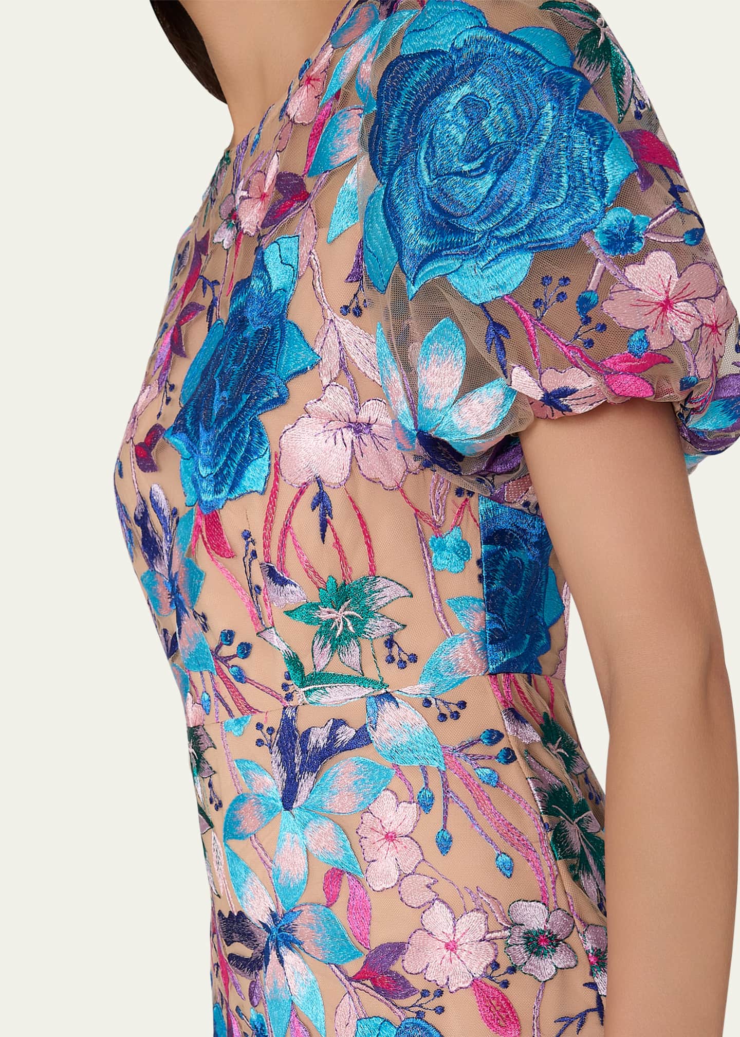 Milly Yasmin Floral-Embroidered Mesh Mini Dress - Bergdorf Goodman