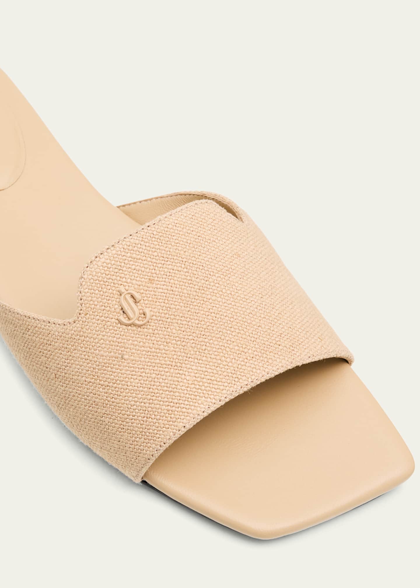 Jimmy Choo Dina Linen Flat Slide Style - Bergdorf Goodman Jimmy Choo Dina Linen Flat Slide Style - Bergdorf Goodman