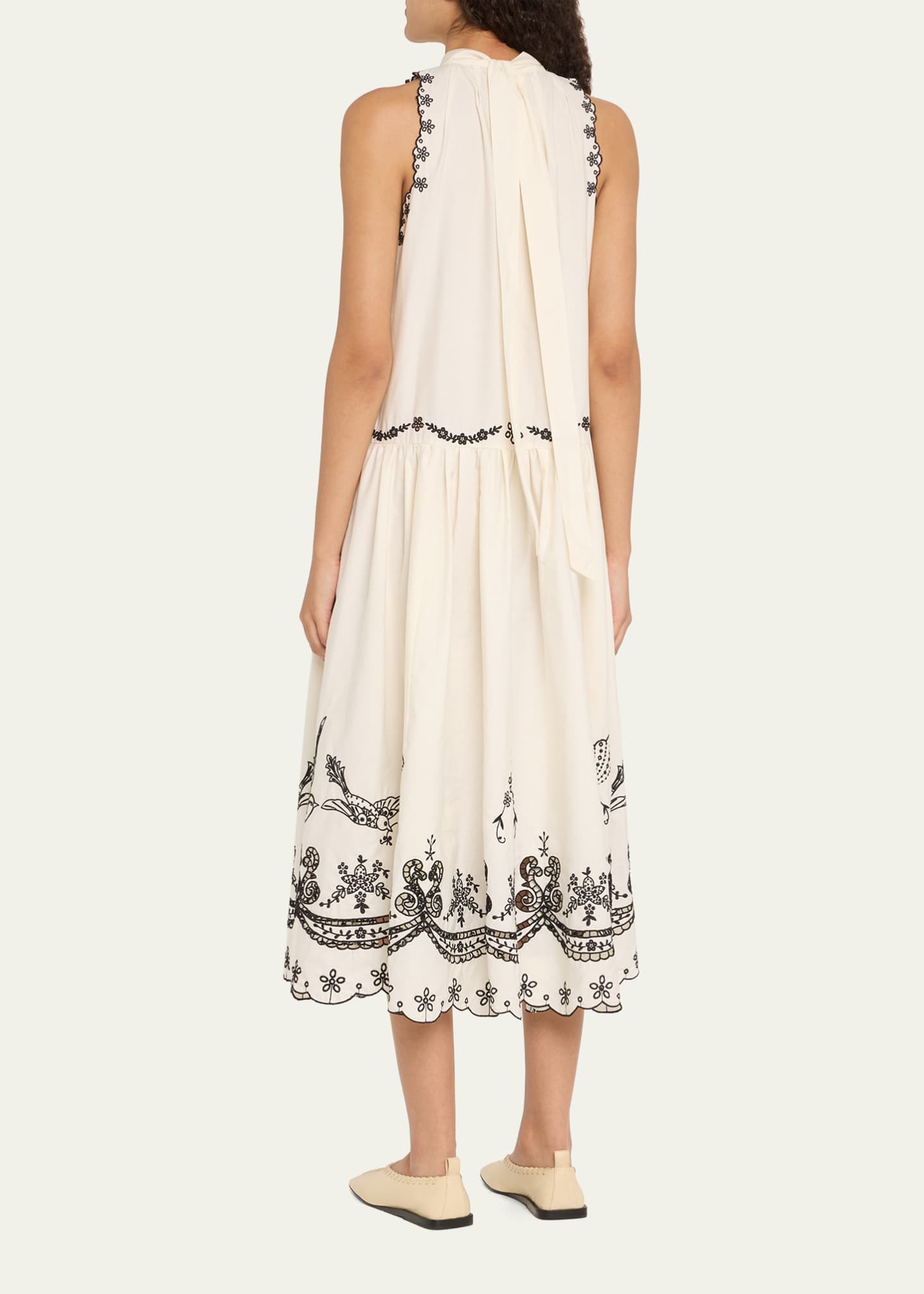 Sea Kingsley Embroidered Drop-Waist Tank Dress - Bergdorf Goodman
