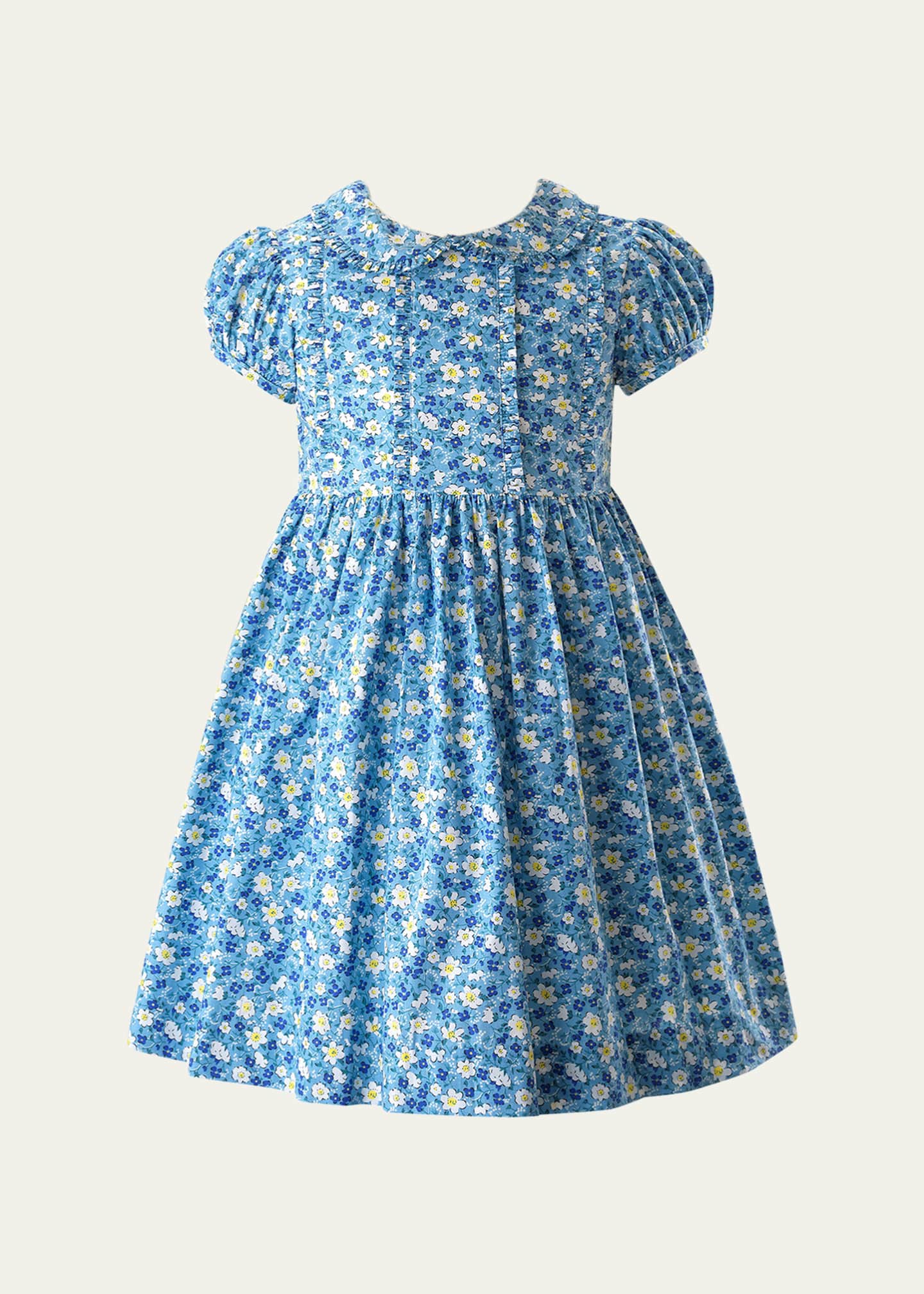 Rachel Riley Girl's Micro Floral-Print Frill Dress, Size 2-10 ...