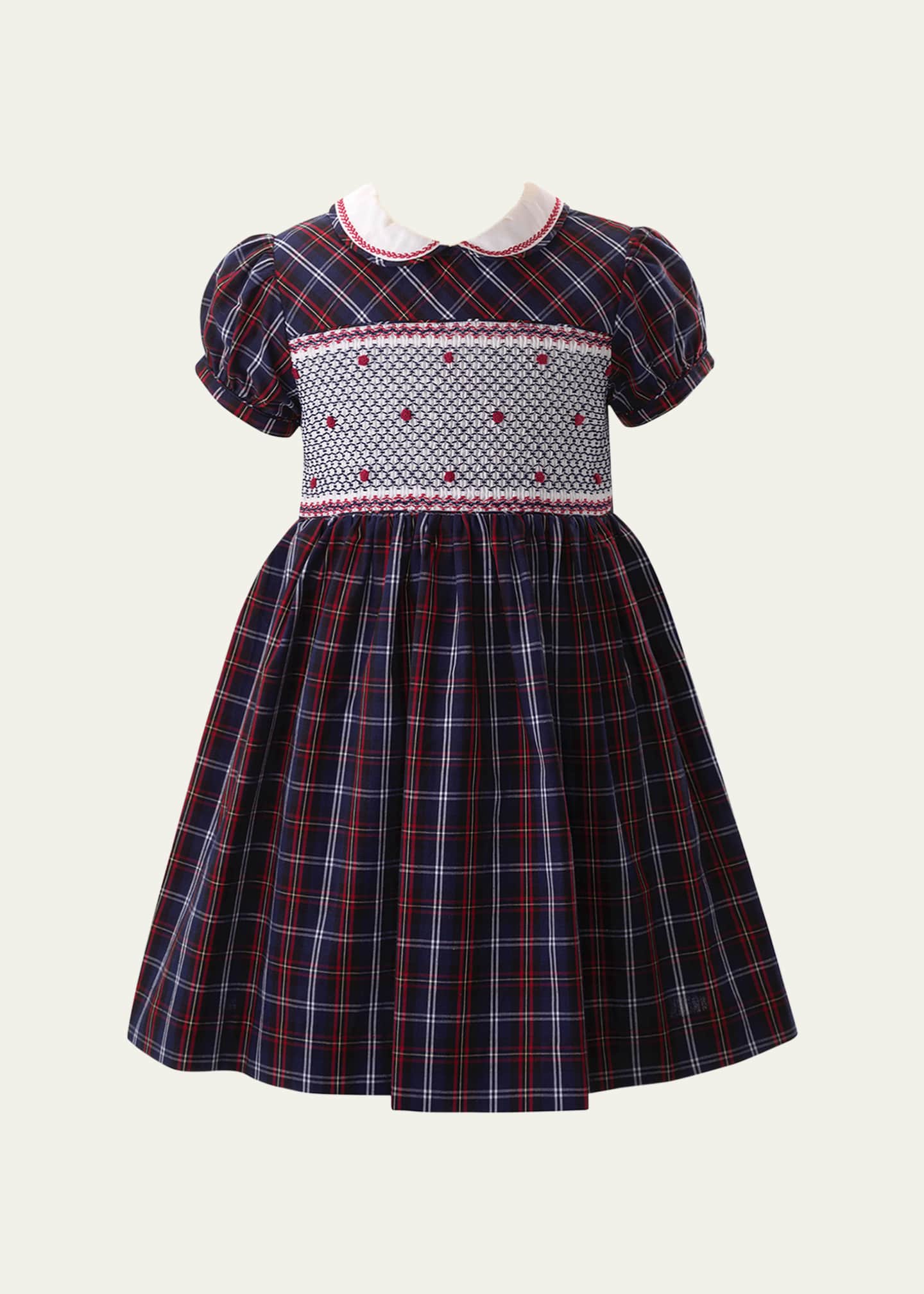 Rachel Riley Girl's Check-Print Smocked Dress, Size 2-10 - Bergdorf Goodman
