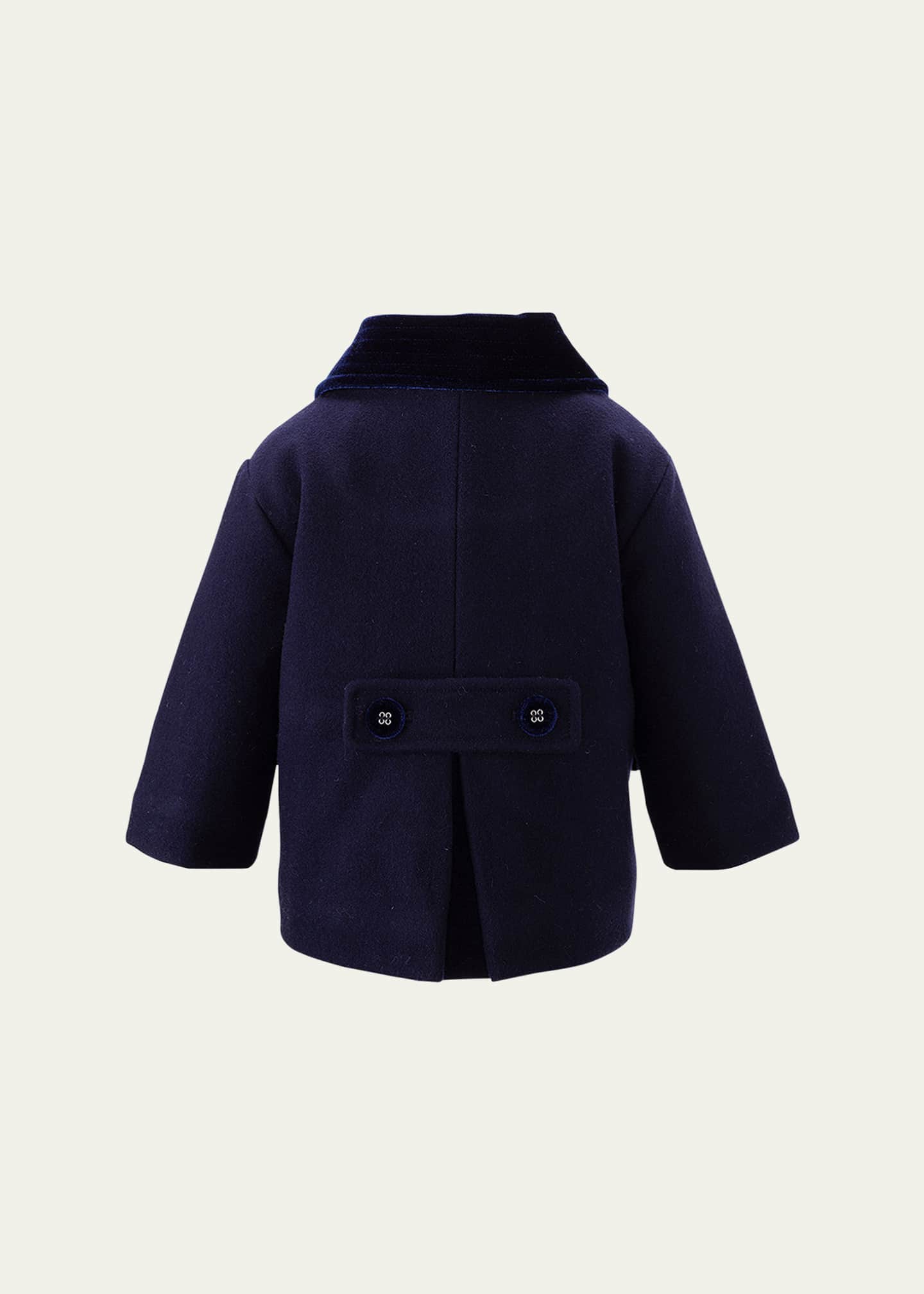 Rachel Riley Girl's Velvet-Trim Double Breasted Coat, Size 6M-24M ...