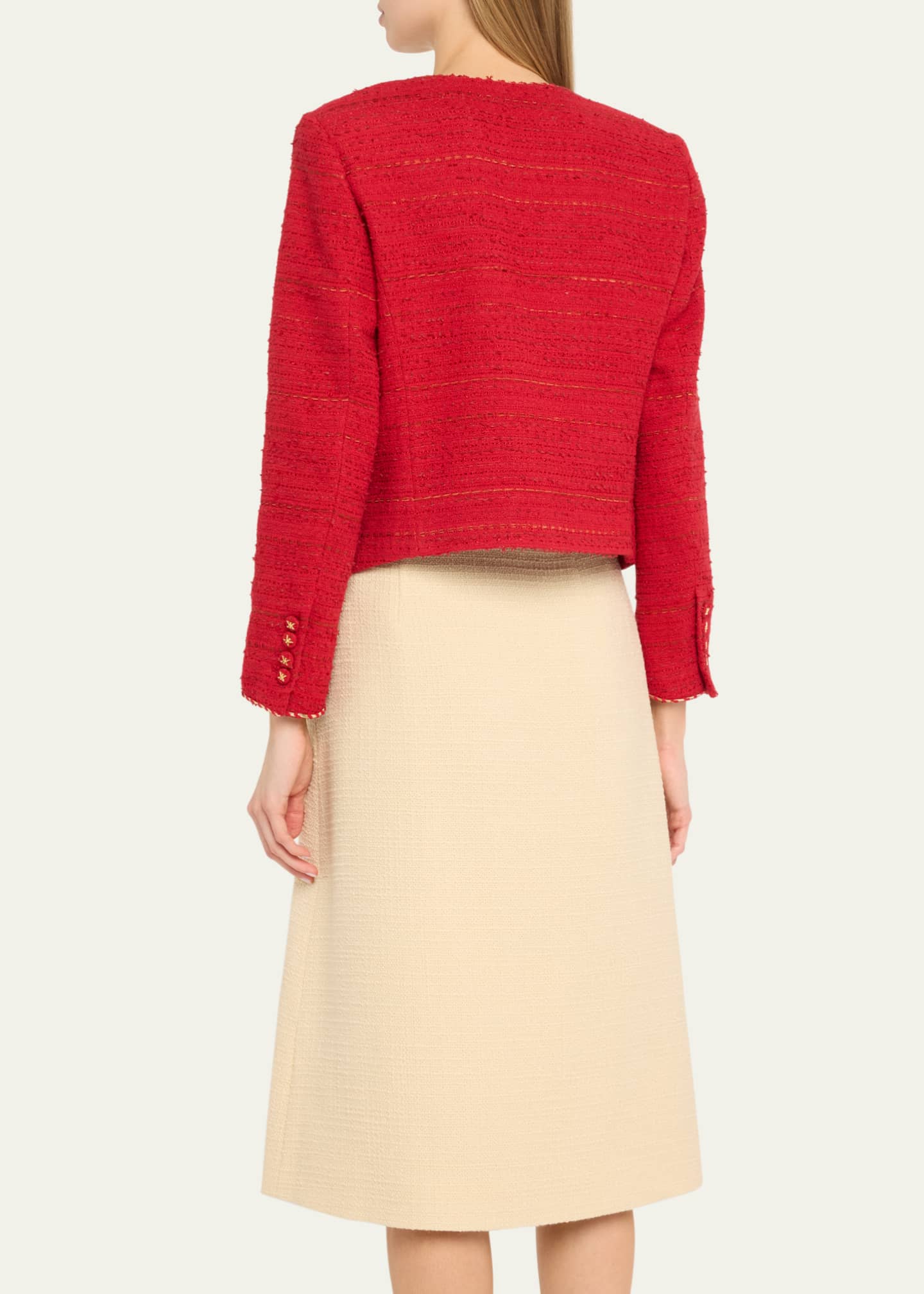 Kobi Halperin Clara Metallic-Trim Textured Tweed Jacket - Bergdorf Goodman