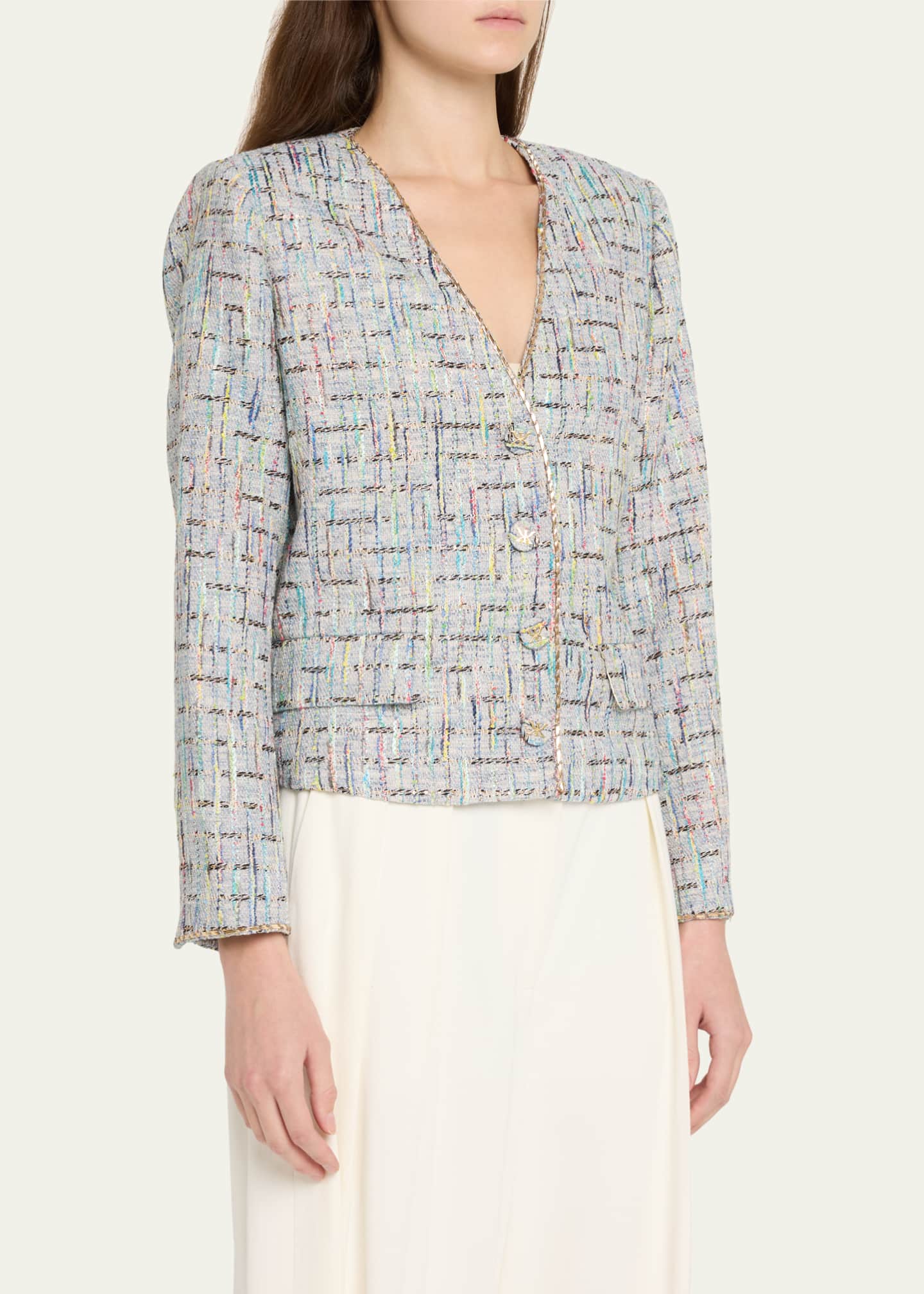 Kobi Halperin Lily Metallic-Trim Tweed Jacket - Bergdorf Goodman