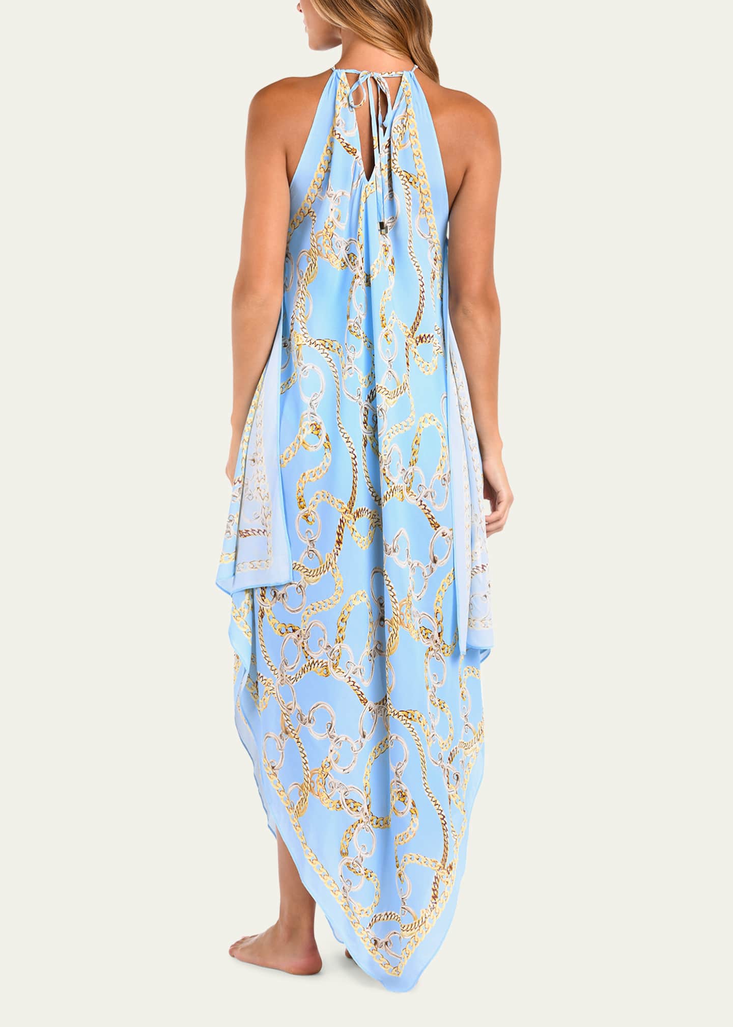 L'Agence Elise Chain Halter Midi Dress - Bergdorf Goodman