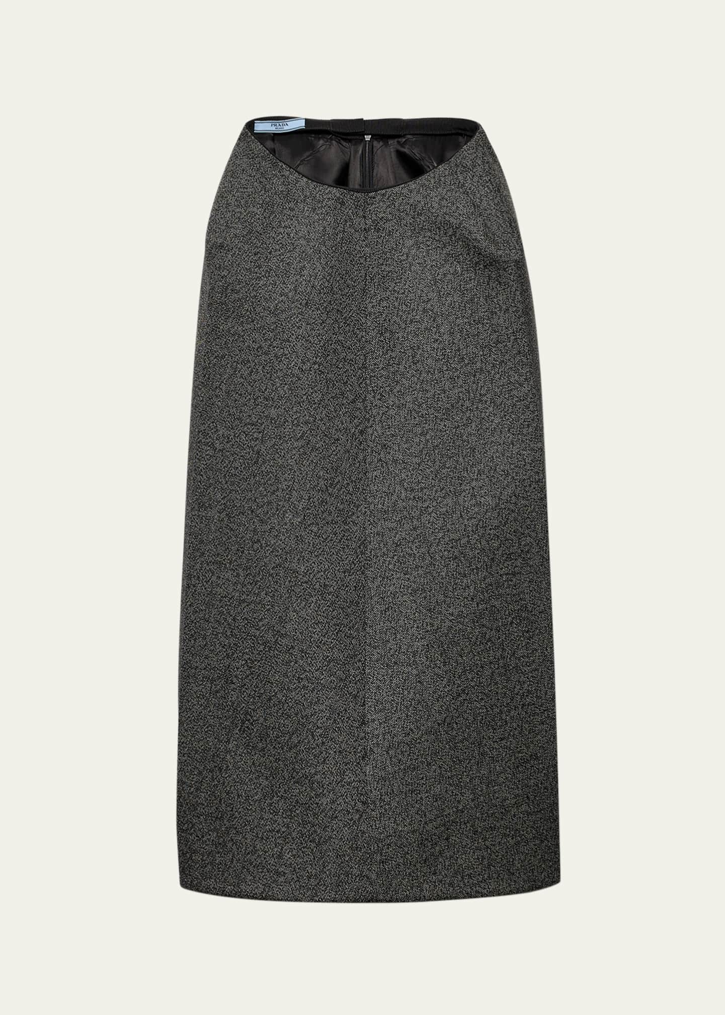 Prada Structured Wool Midi Skirt - Bergdorf Goodman