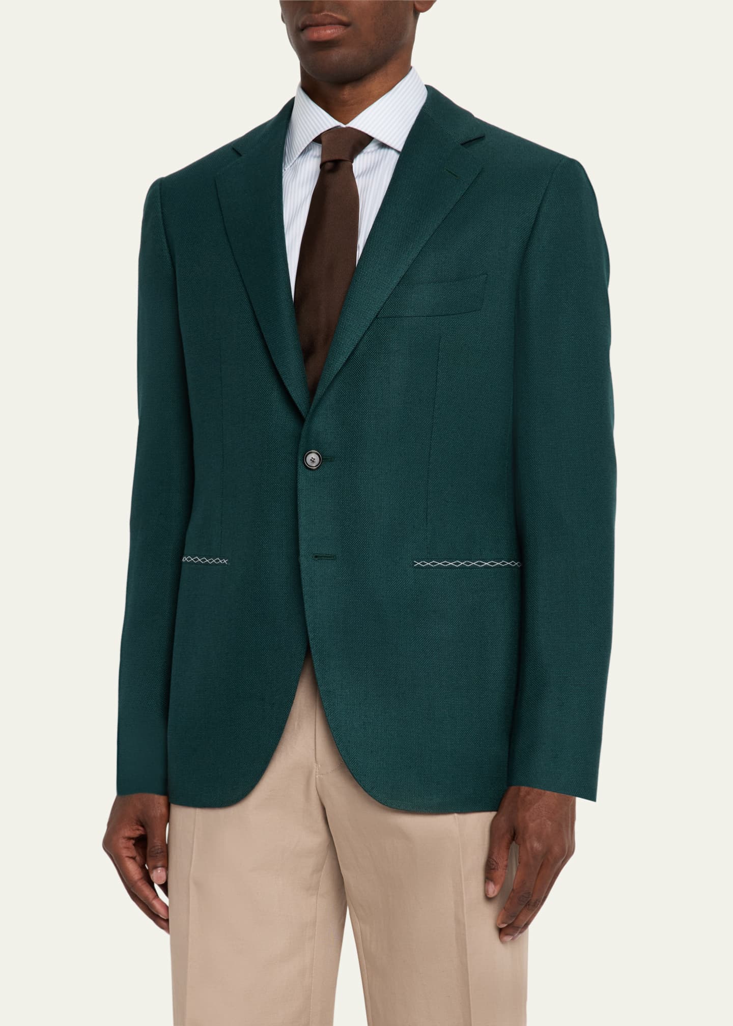 Cesare Attolini Men's Wool-Cashmere Hopsack Sport Coat - Bergdorf Goodman