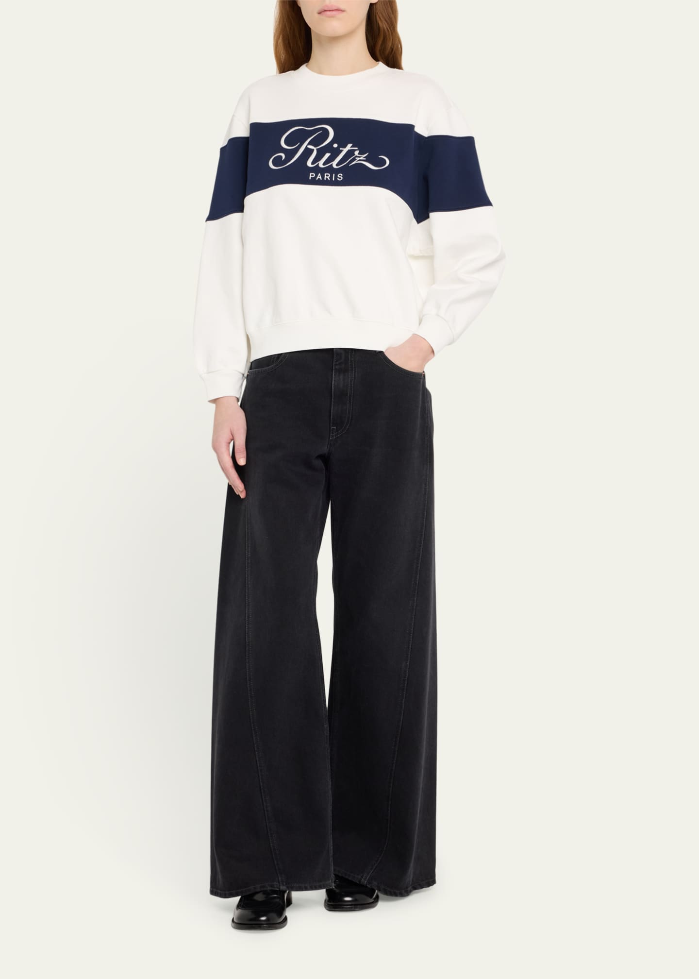 FRAME FRAME x Ritz Paris Logo Sport Sweatshirt - Bergdorf Goodman