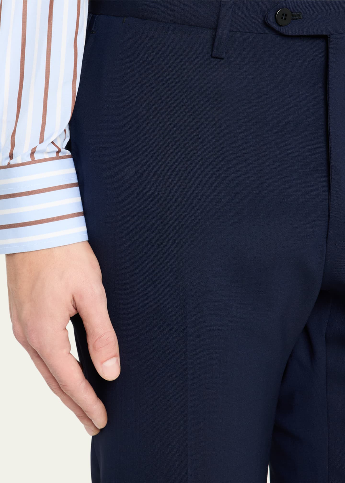 Kiton Men's Solid Wool Twill Trousers - Bergdorf Goodman