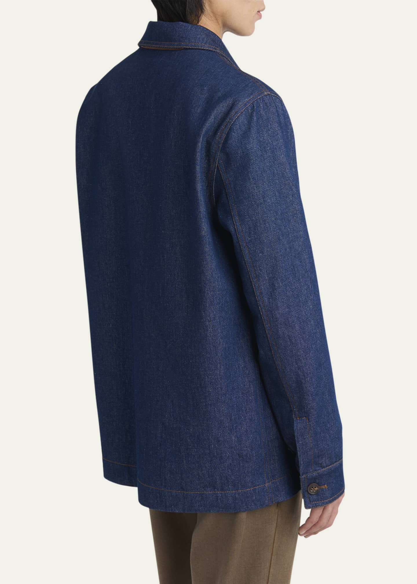 Kiton Men's Denim Workshirt - Bergdorf Goodman