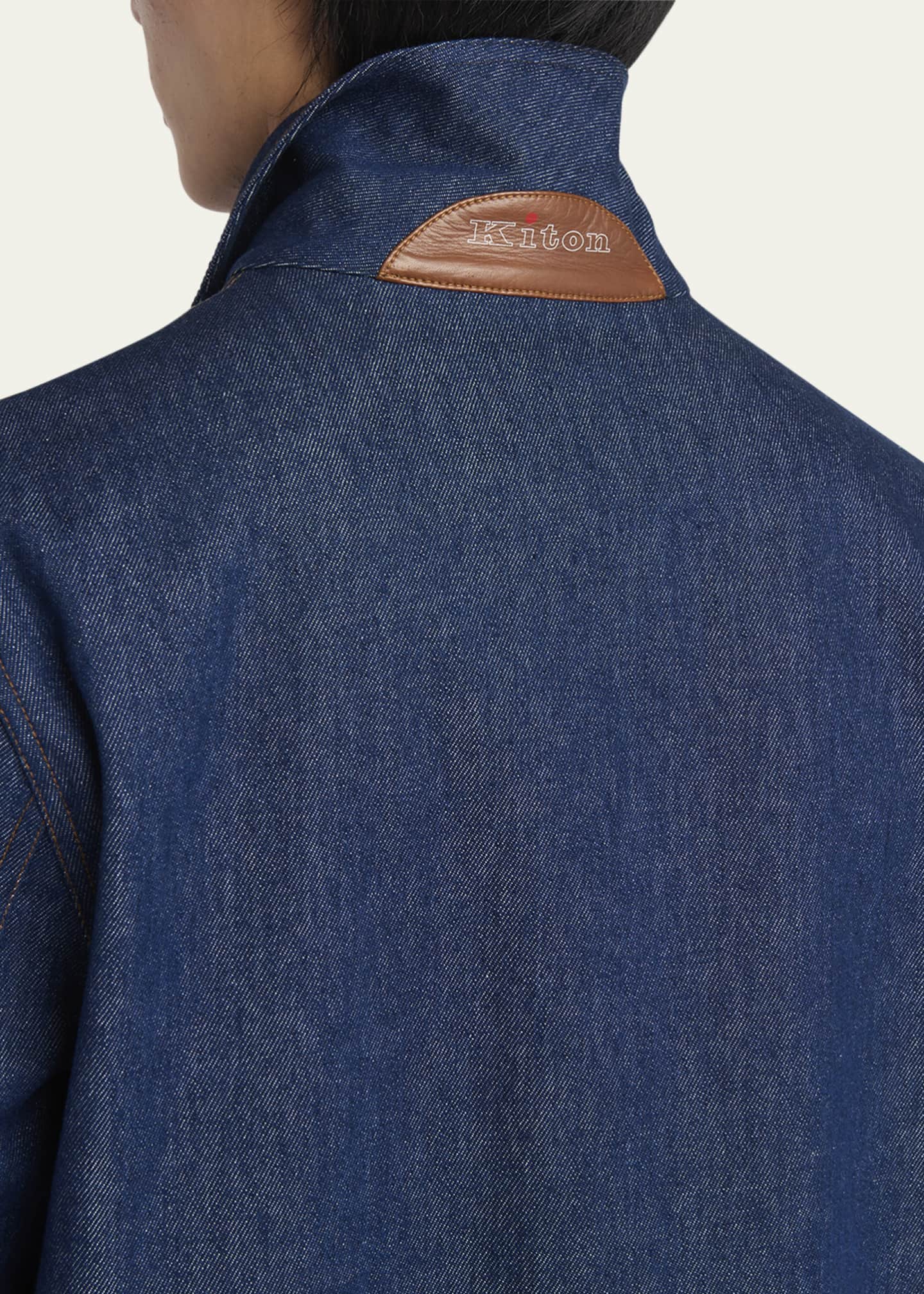 Kiton Men's Denim Workshirt - Bergdorf Goodman