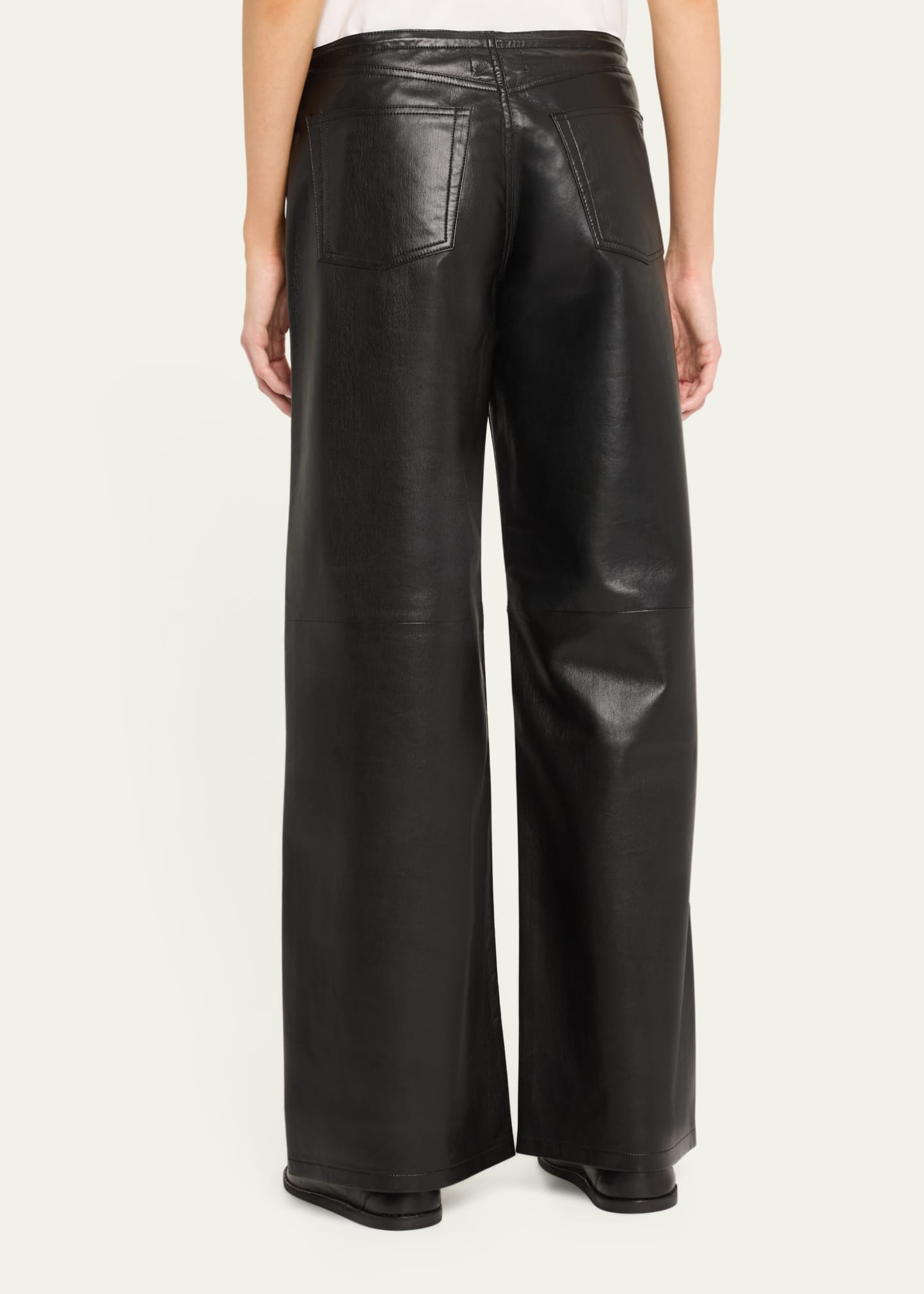 Still Here Cool Low-Rise Leather Jeans - Bergdorf Goodman