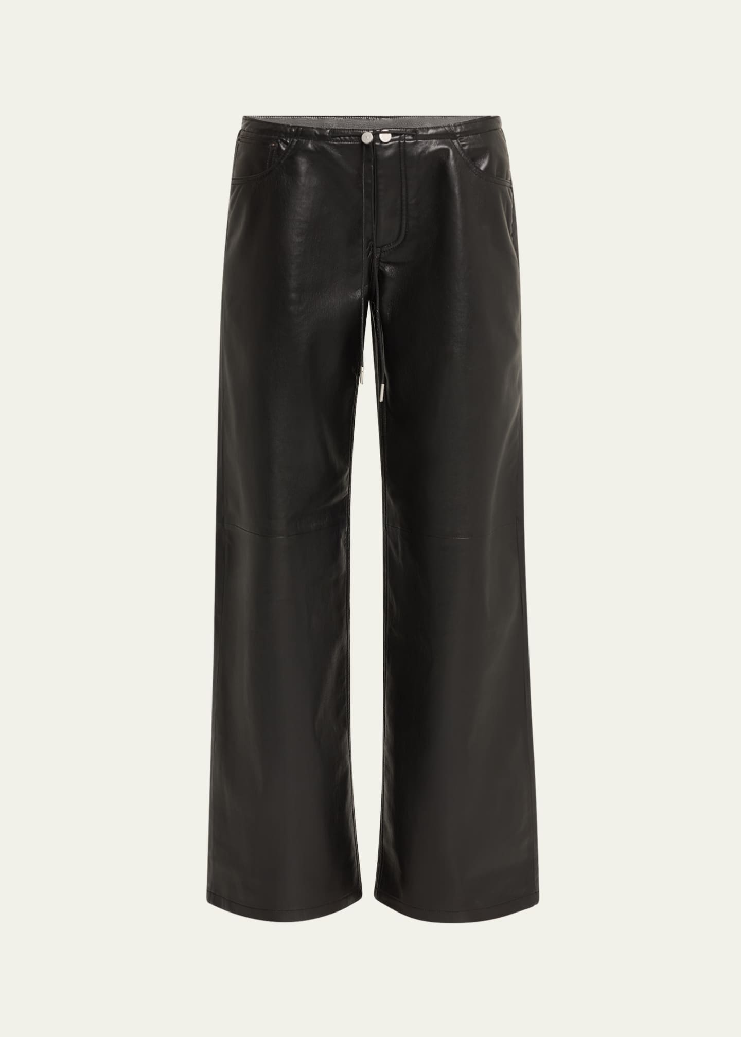 Still Here Cool Low-Rise Leather Jeans - Bergdorf Goodman