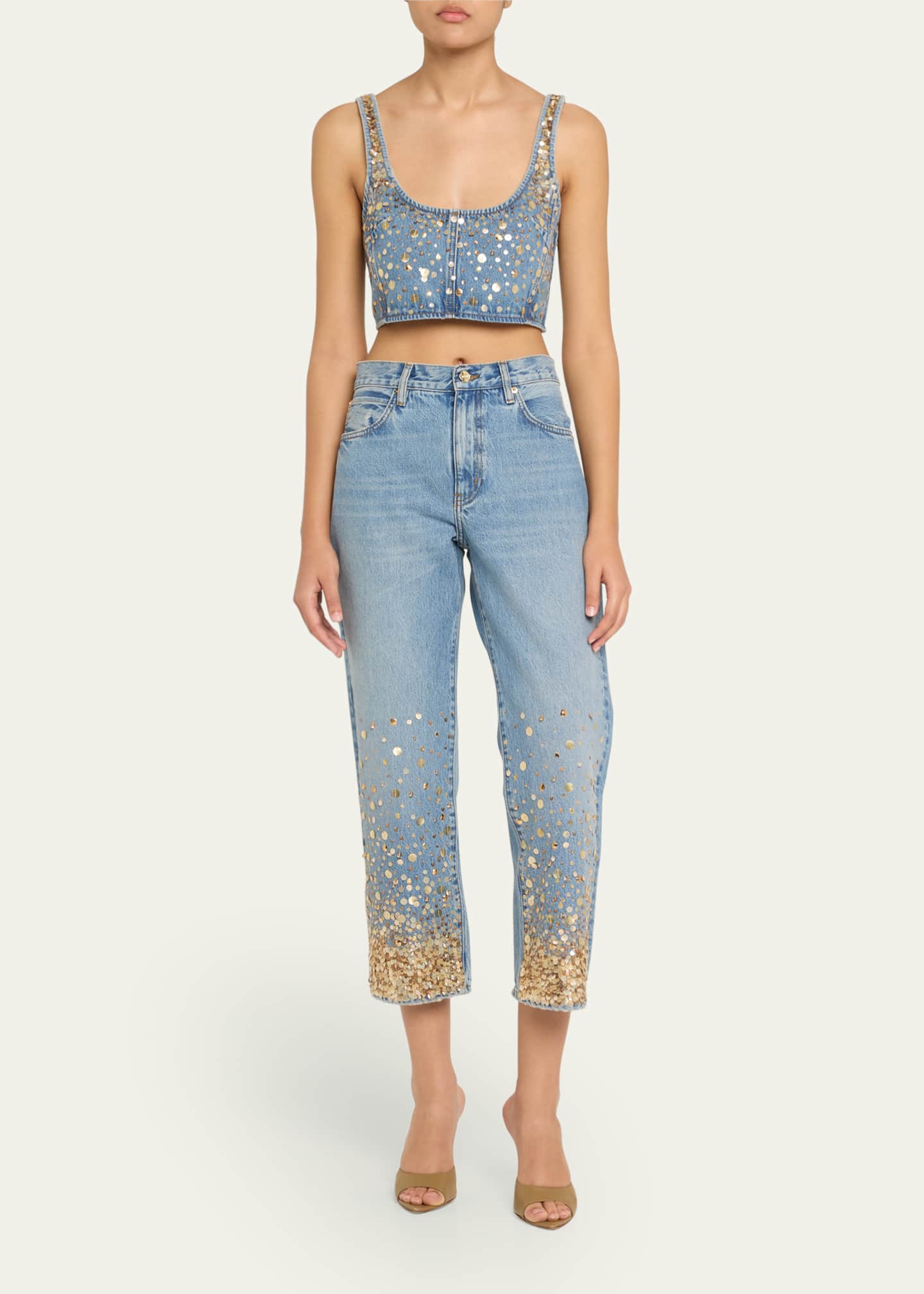 FRAME The Champagne Embellished Jeans - Bergdorf Goodman