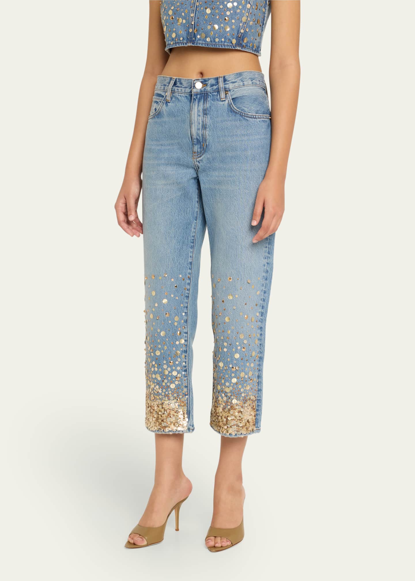 FRAME The Champagne Embellished Jeans - Bergdorf Goodman