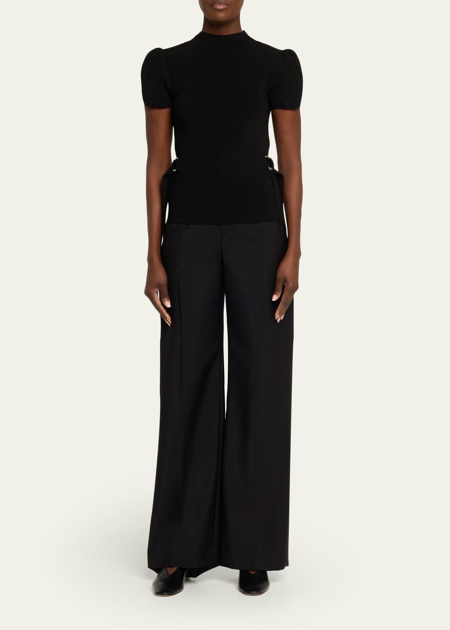 3.1 Phillip Lim Compact Rib Tulip Top - Bergdorf Goodman
