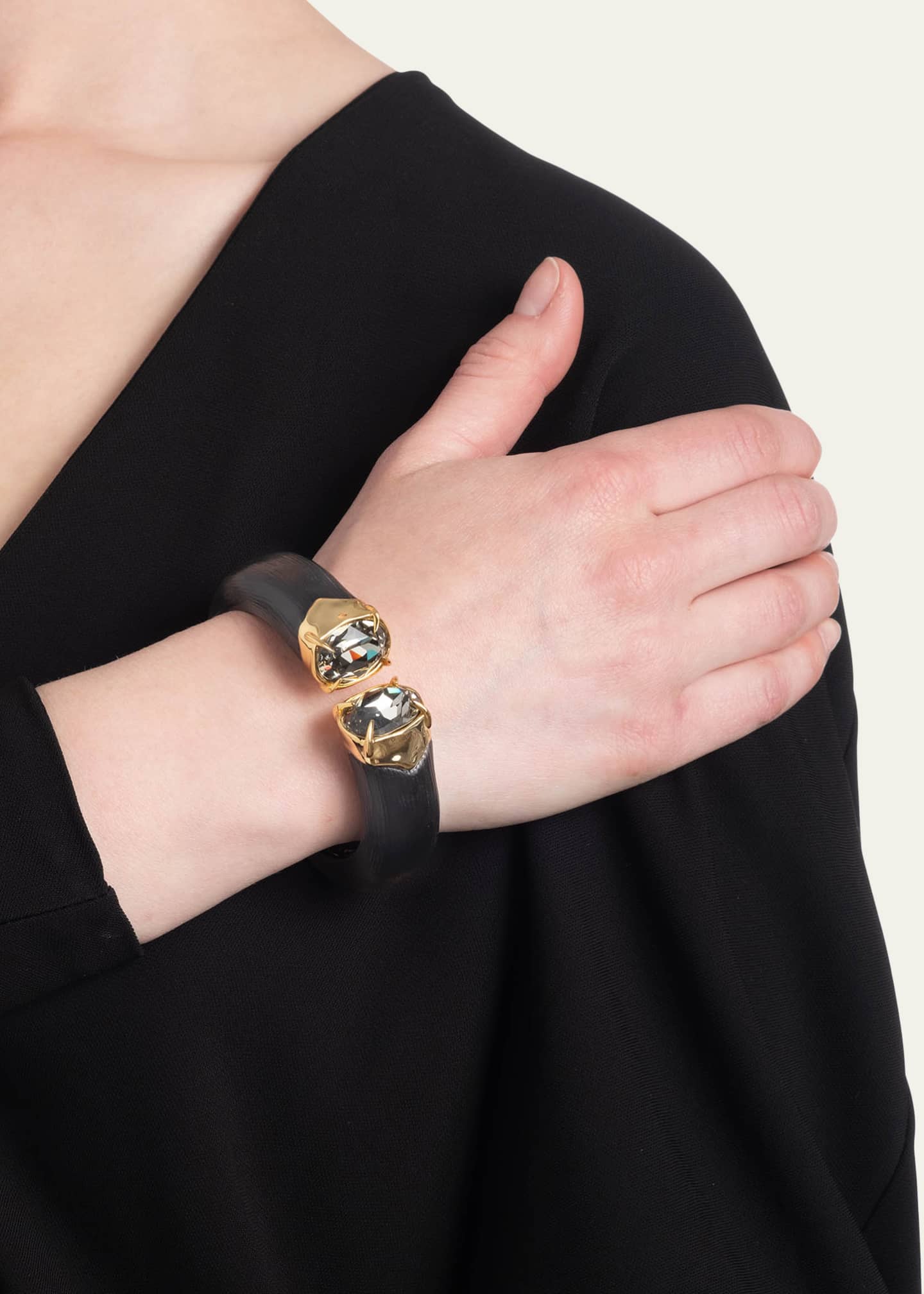 Alexis Bittar 14K Gold-Filled Brass BonBon Crystal & Lucite Hinge ...