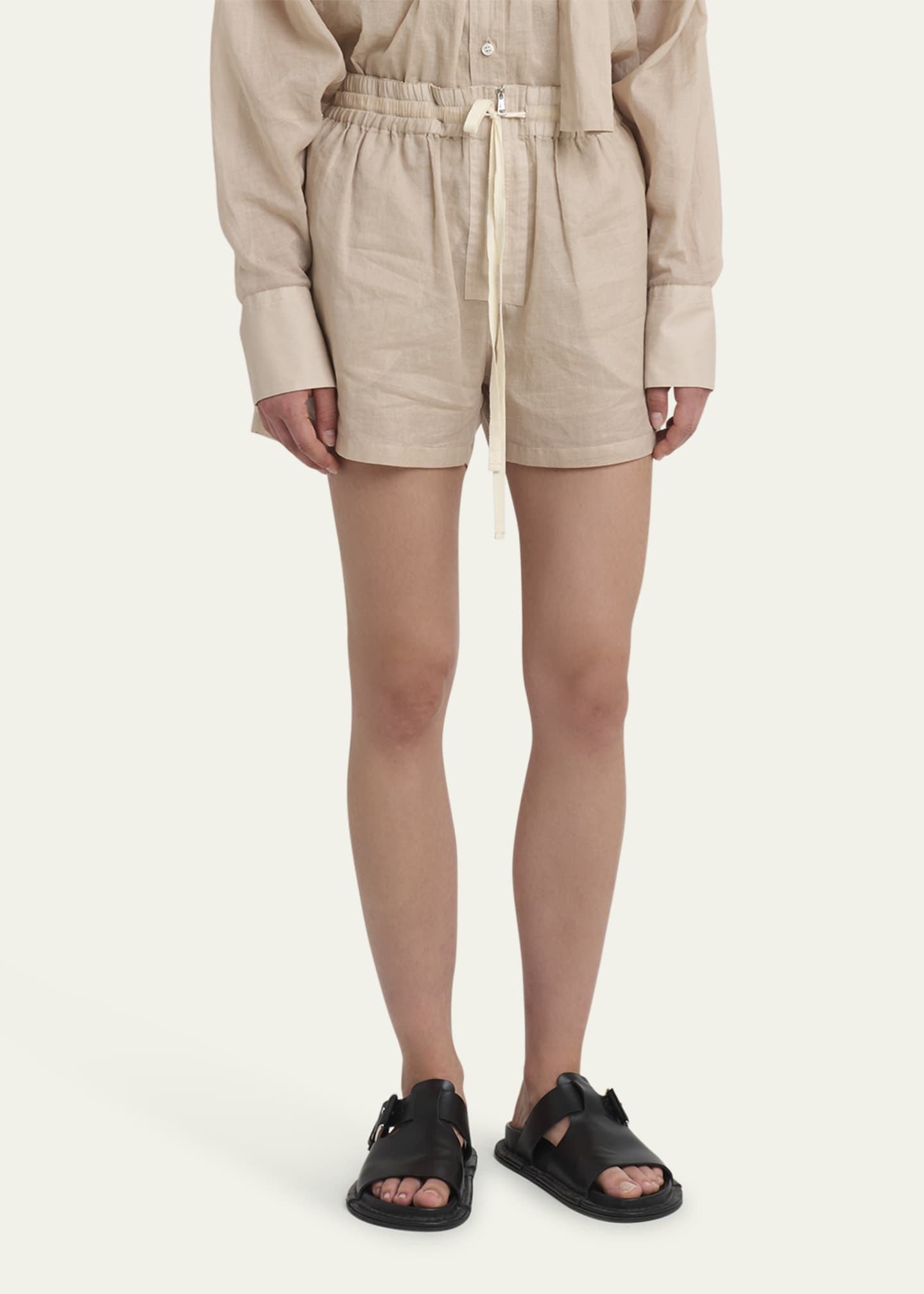 Plan C Drawstring Cotton Short Trousers - Bergdorf Goodman