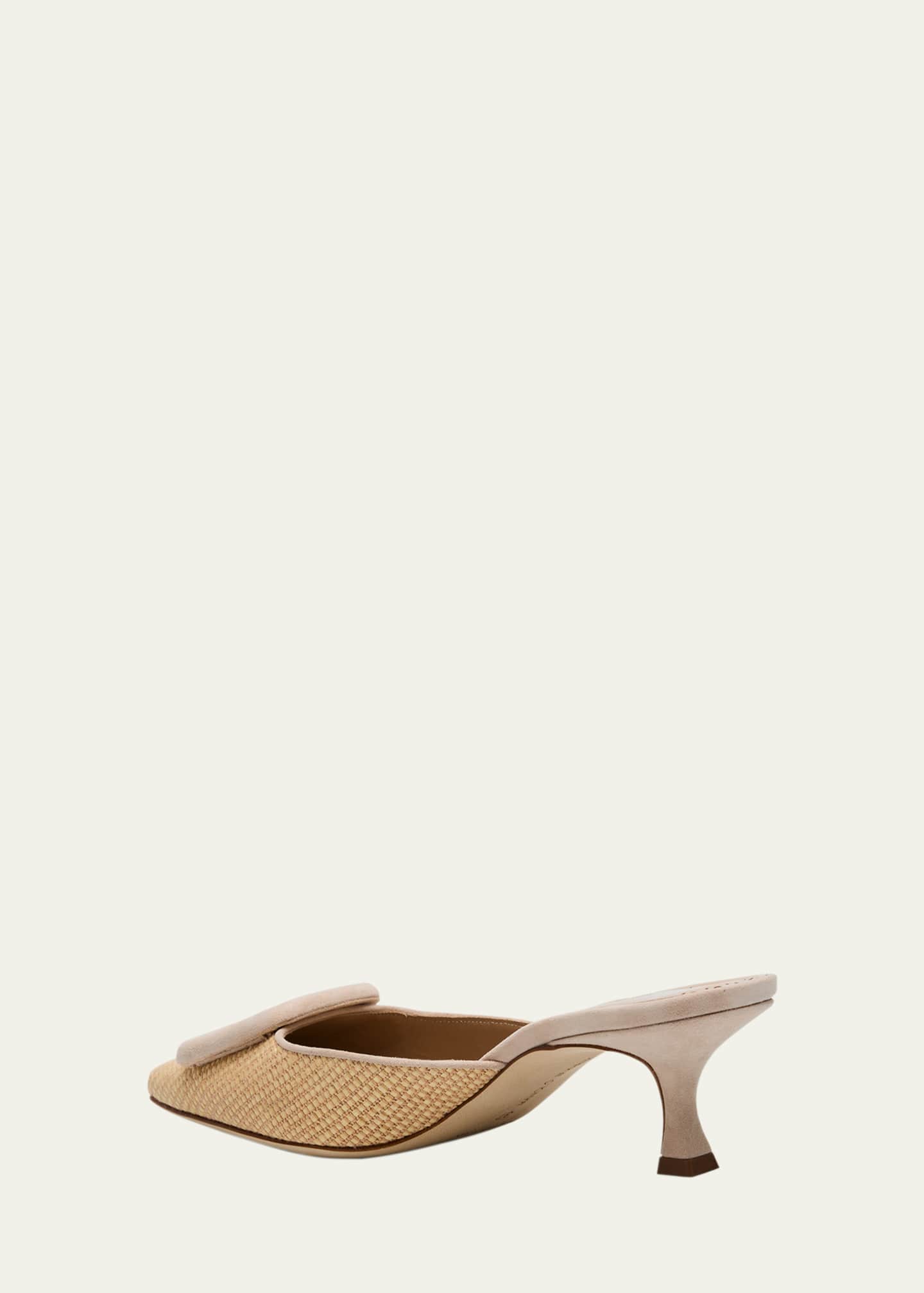 Manolo Blahnik Maysale Woven Buckle Mule Pumps - Bergdorf Goodman