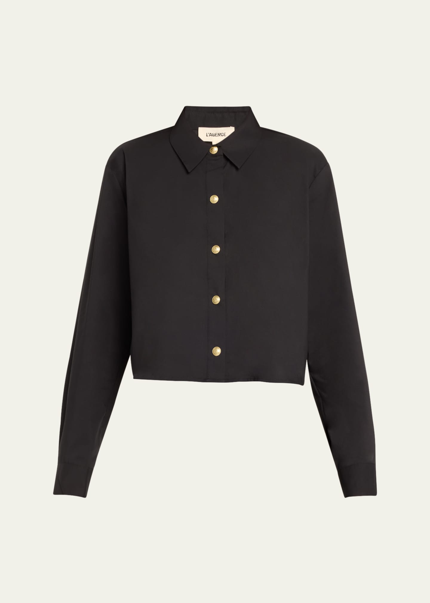 L'Agence Cosette Cropped High-Low Shirt - Bergdorf Goodman