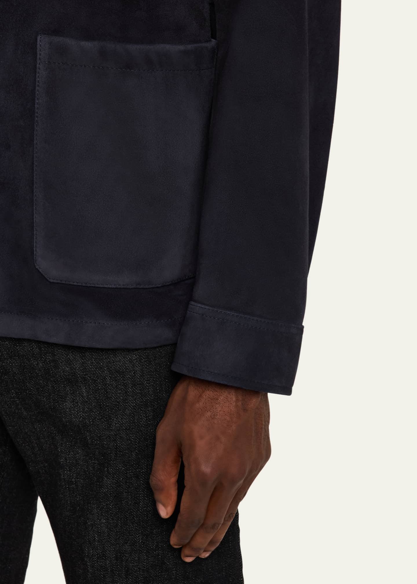 FRAME Men's Suede Chore Coat - Bergdorf Goodman