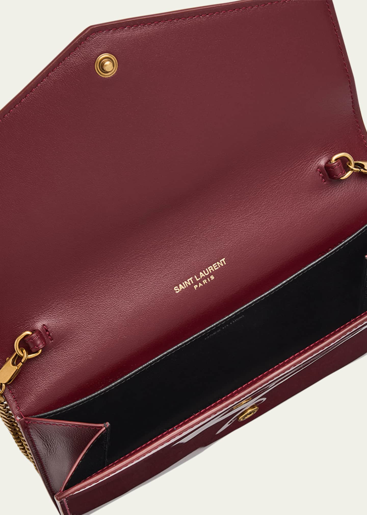 Saint Laurent YSL Wallet on Chain in Patent Leather - Bergdorf Goodman