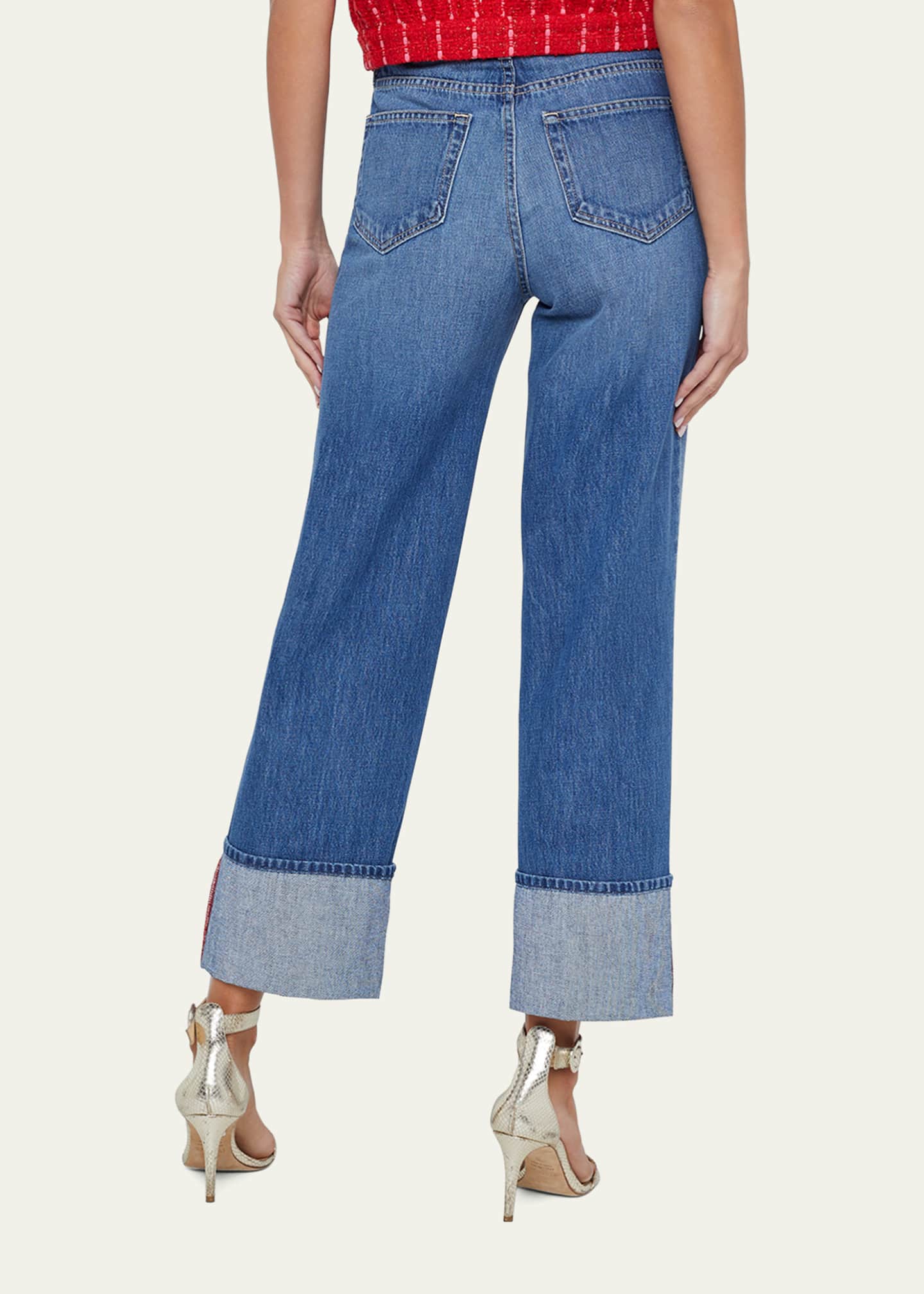 L'Agence Leighton Ultra High-Rise Cuffed Stovepipe Jeans - Bergdorf Goodman