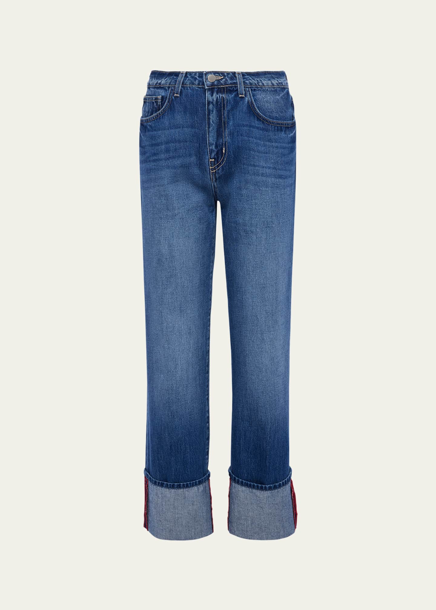 L'Agence Leighton Ultra High-Rise Cuffed Stovepipe Jeans - Bergdorf Goodman