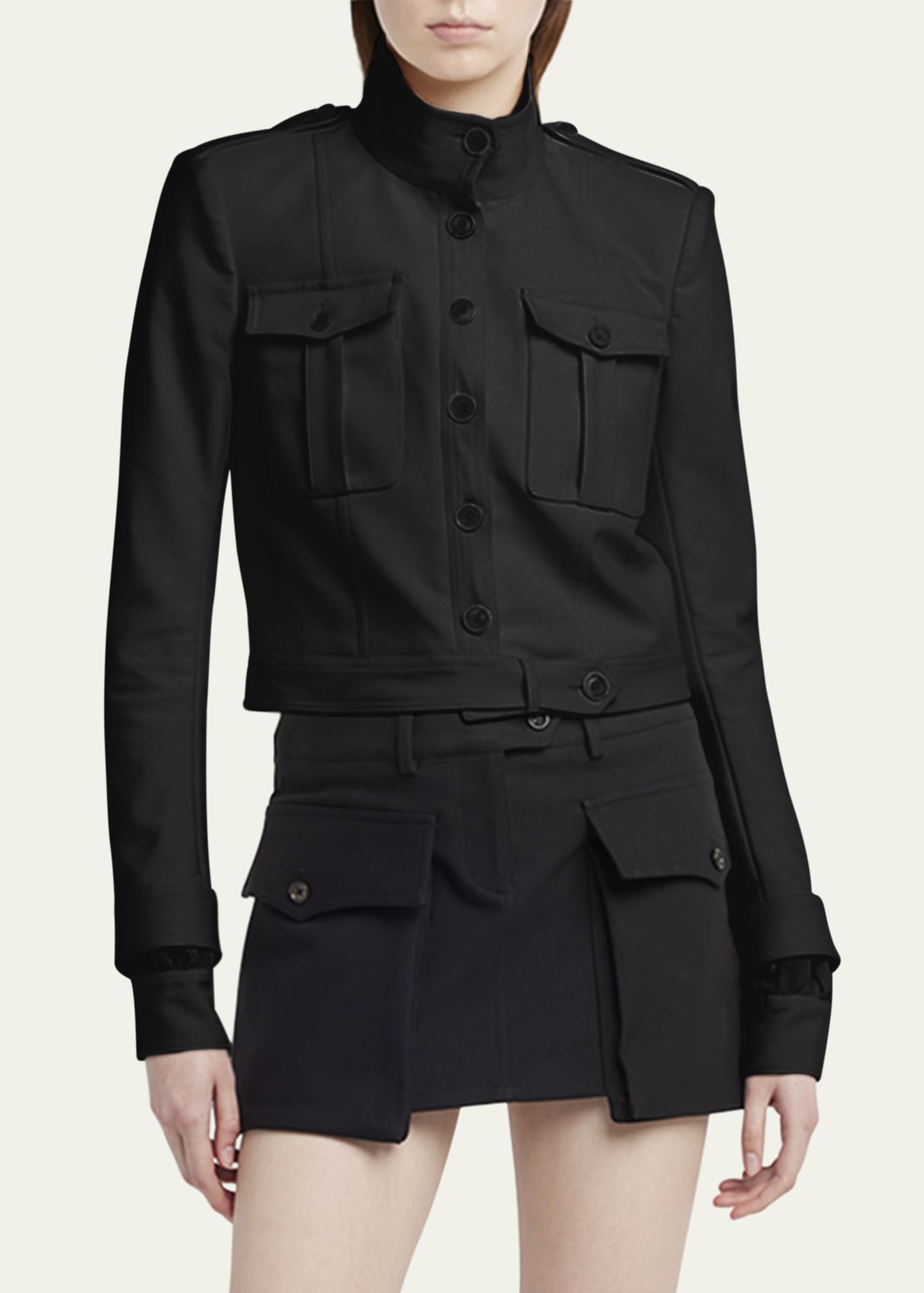 TOM FORD Shrunken Military Cotton Jacket - Bergdorf Goodman