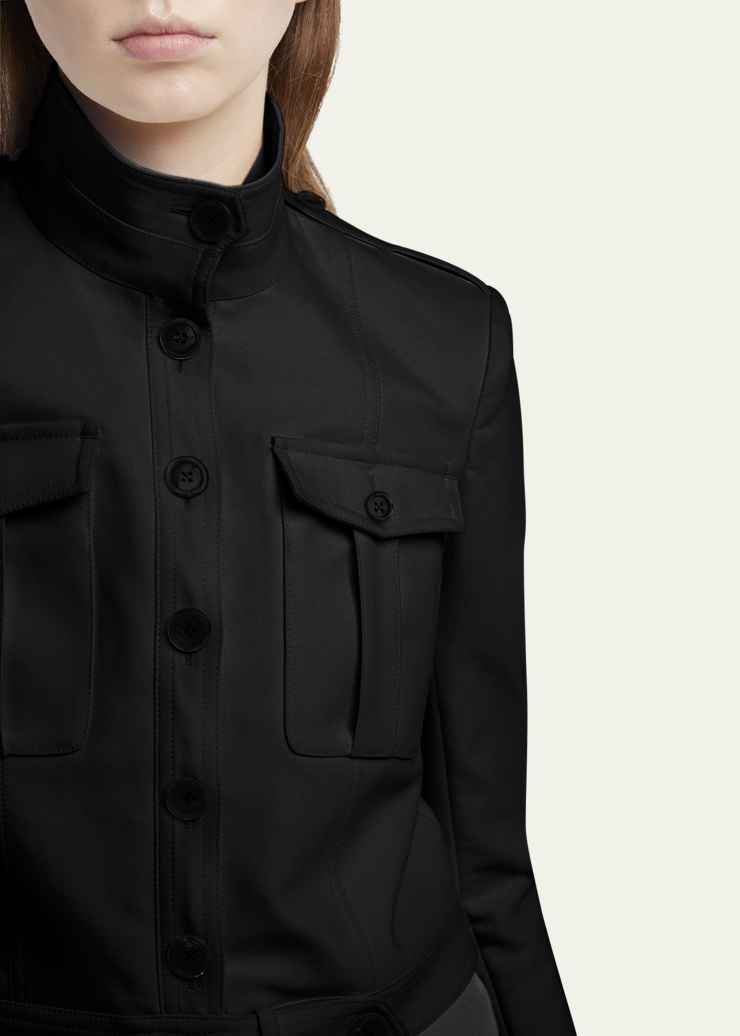 TOM FORD Shrunken Military Cotton Jacket - Bergdorf Goodman