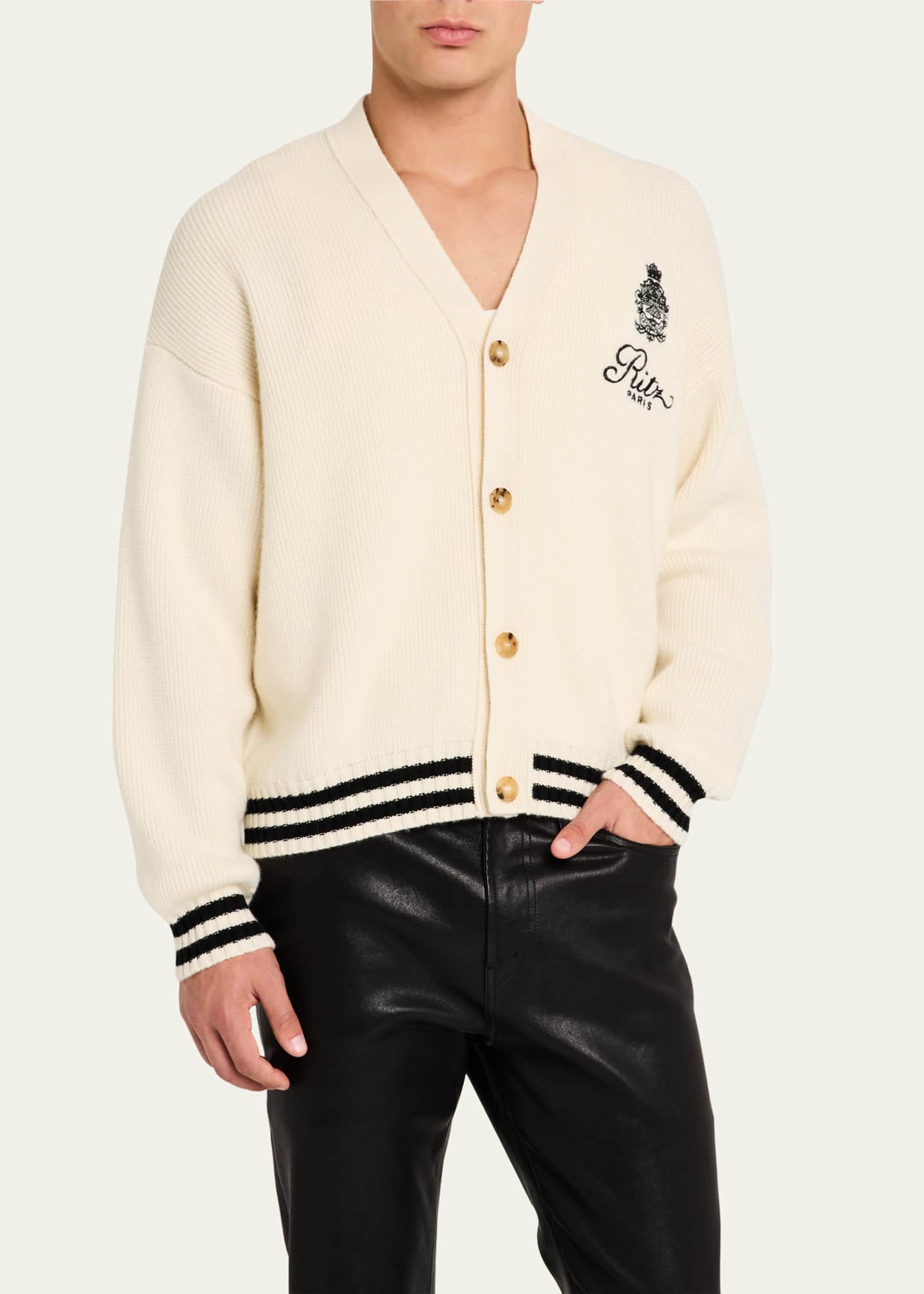 FRAME x Ritz Paris x Ritz Paris Men's Crest Tennis Cardigan - Bergdorf ...