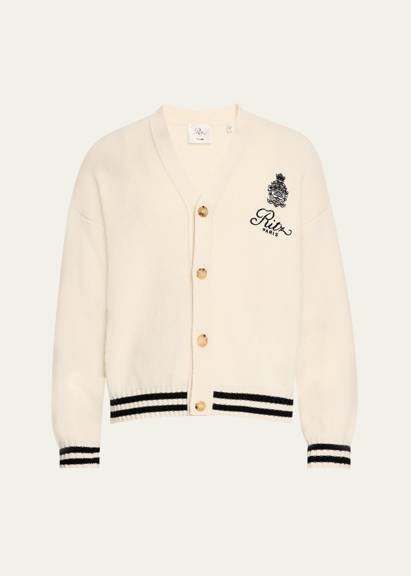FRAME x Ritz Paris Men's Crest Tennis Cardigan - Bergdorf Goodman