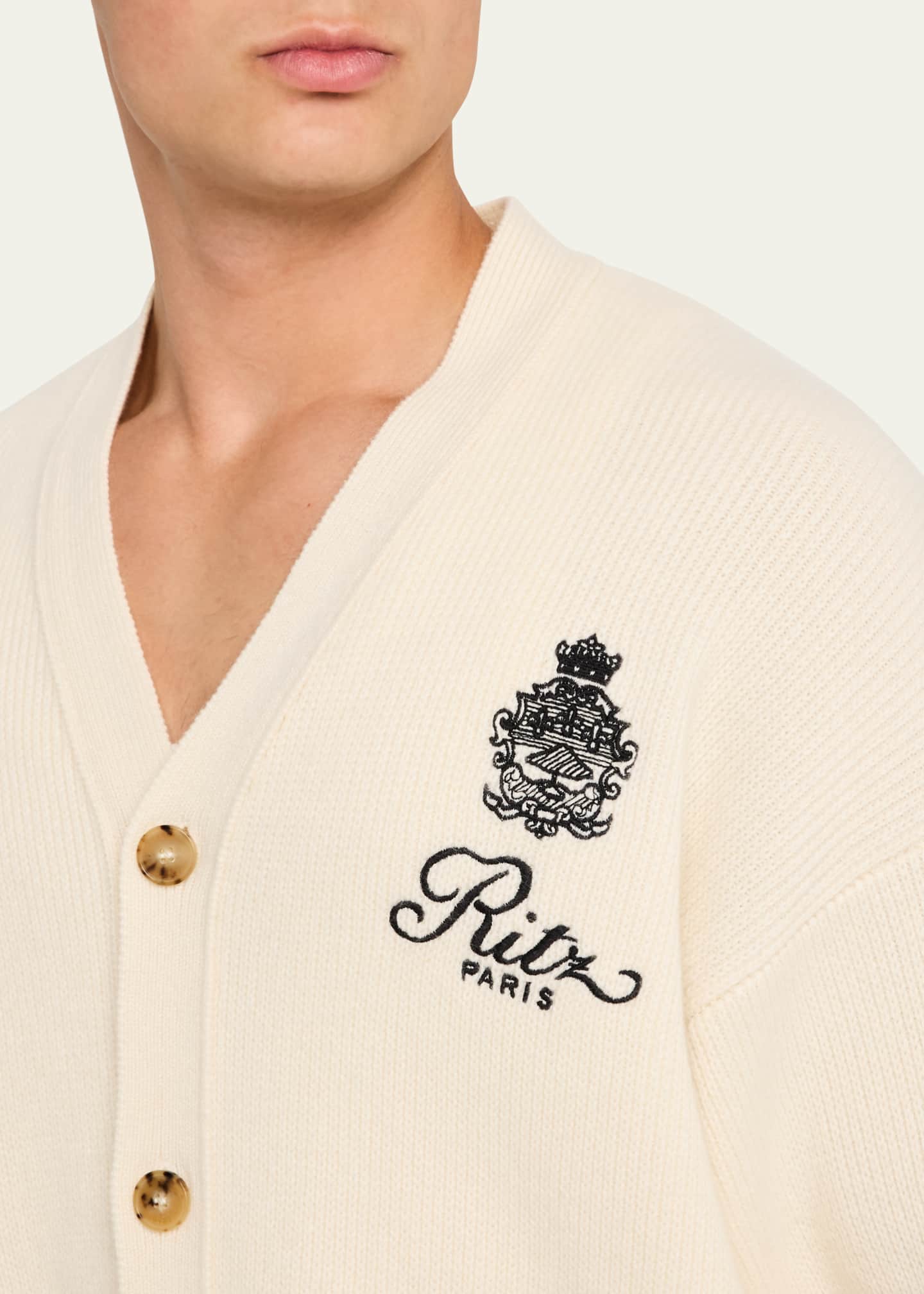 FRAME x Ritz Paris x Ritz Paris Men's Crest Tennis Cardigan - Bergdorf ...