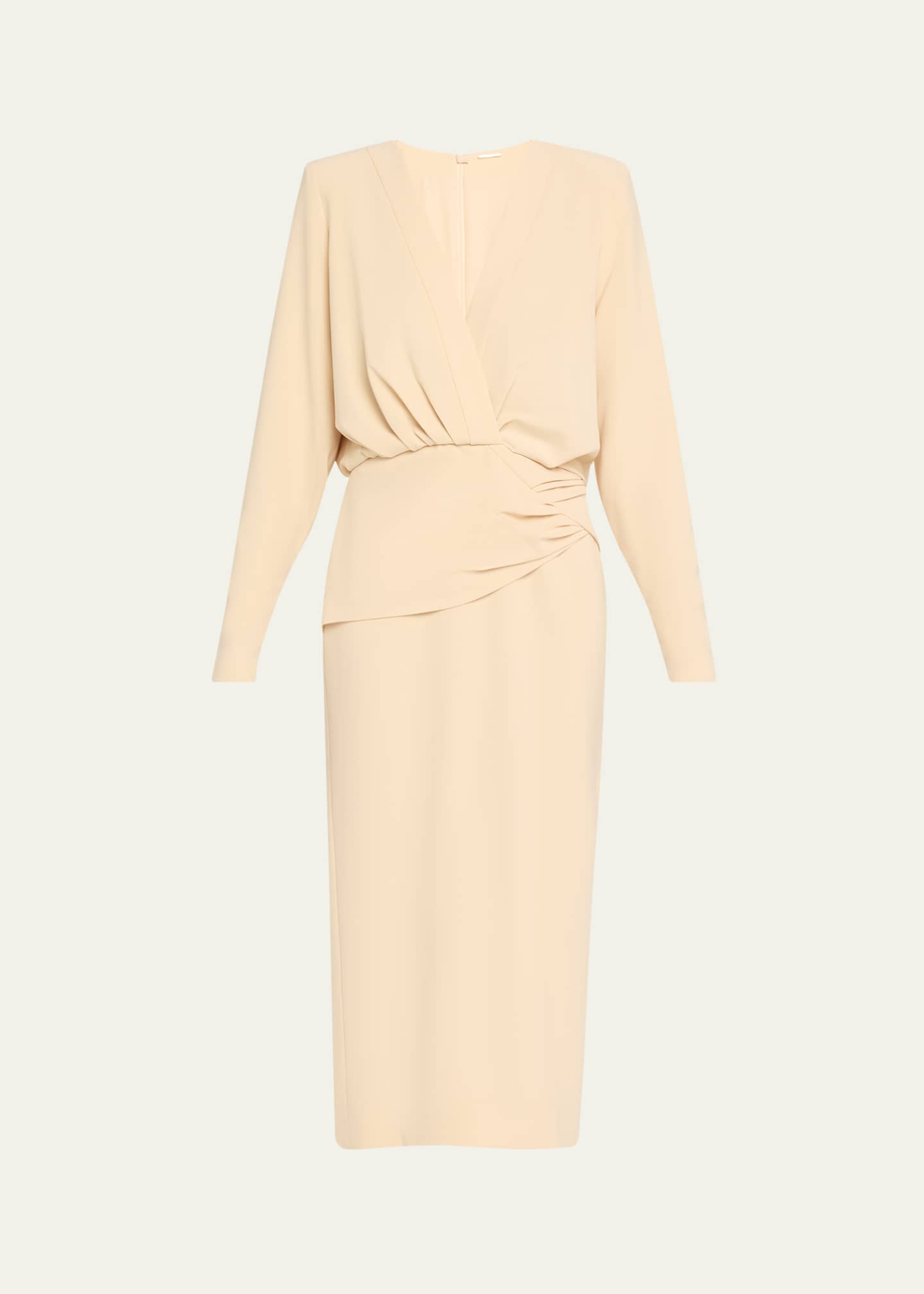 Alexis Fraser Gathered Long-Sleeve Midi Dress - Bergdorf Goodman