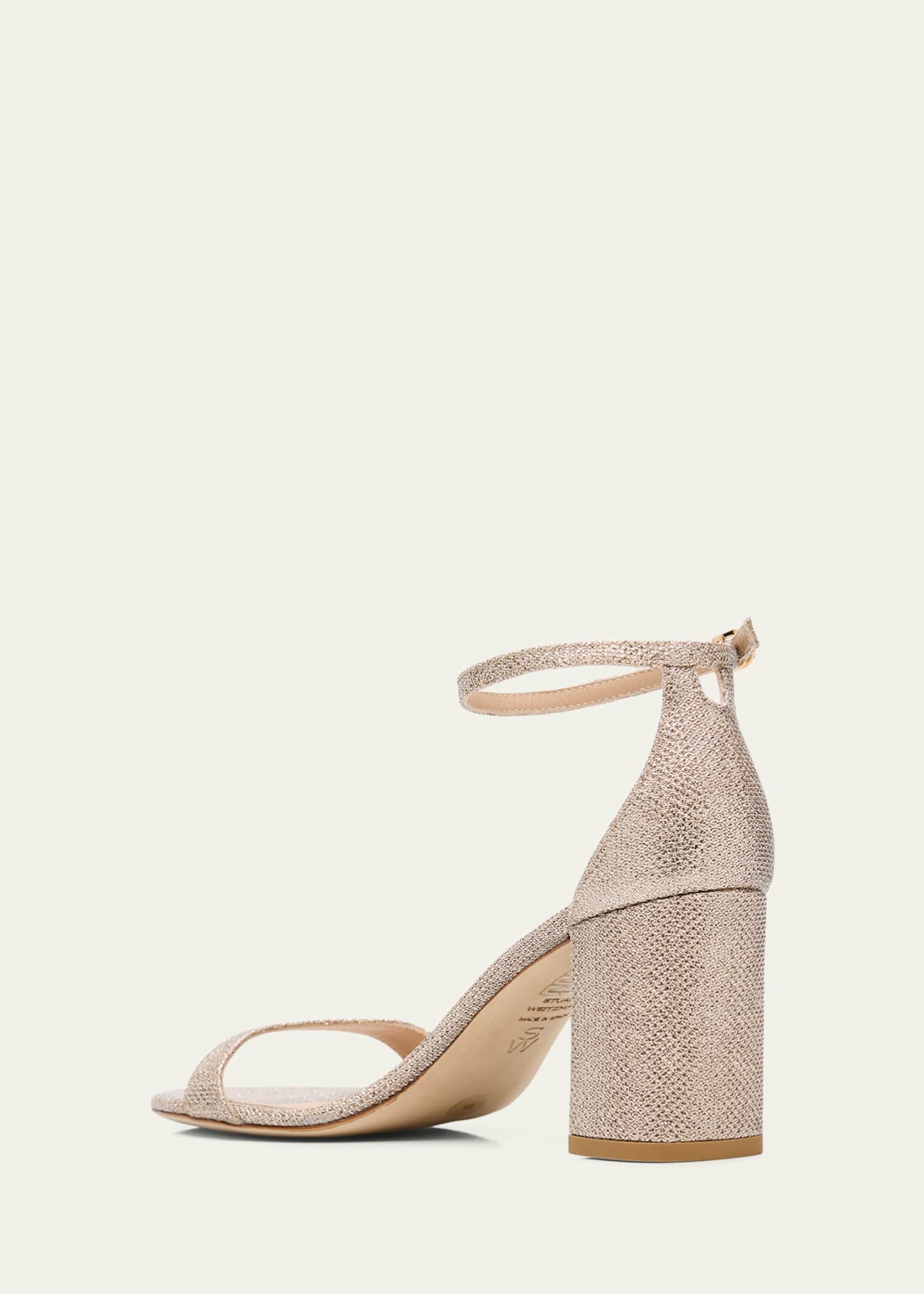 Stuart Weitzman Nudist 75mm Metallic Block Sandals - Bergdorf Goodman