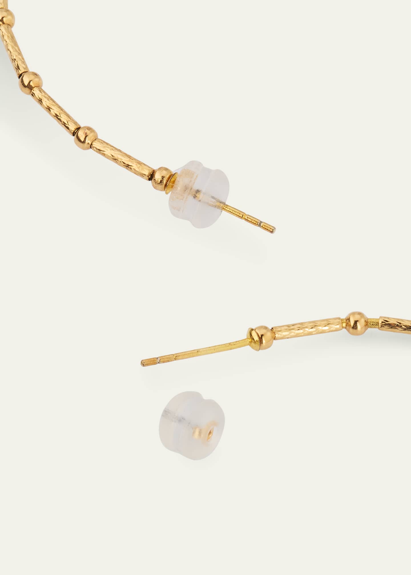 ATLAS LOVE 18K Yellow Gold Sakura Prism Small Pearl Hoop Earrings ...