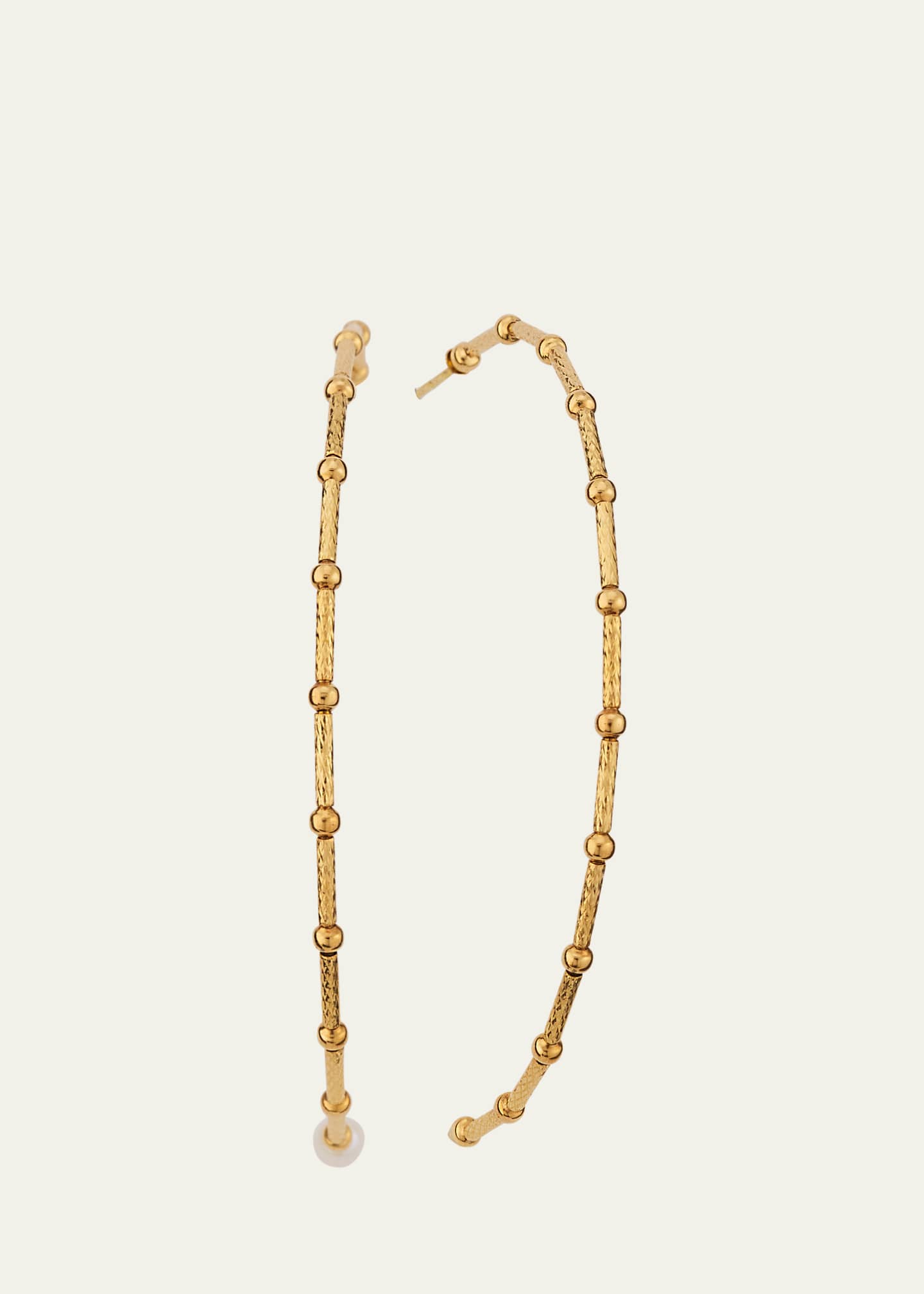 ATLAS LOVE 18K Yellow Gold Sakura Prism Small Pearl Hoop Earrings ...