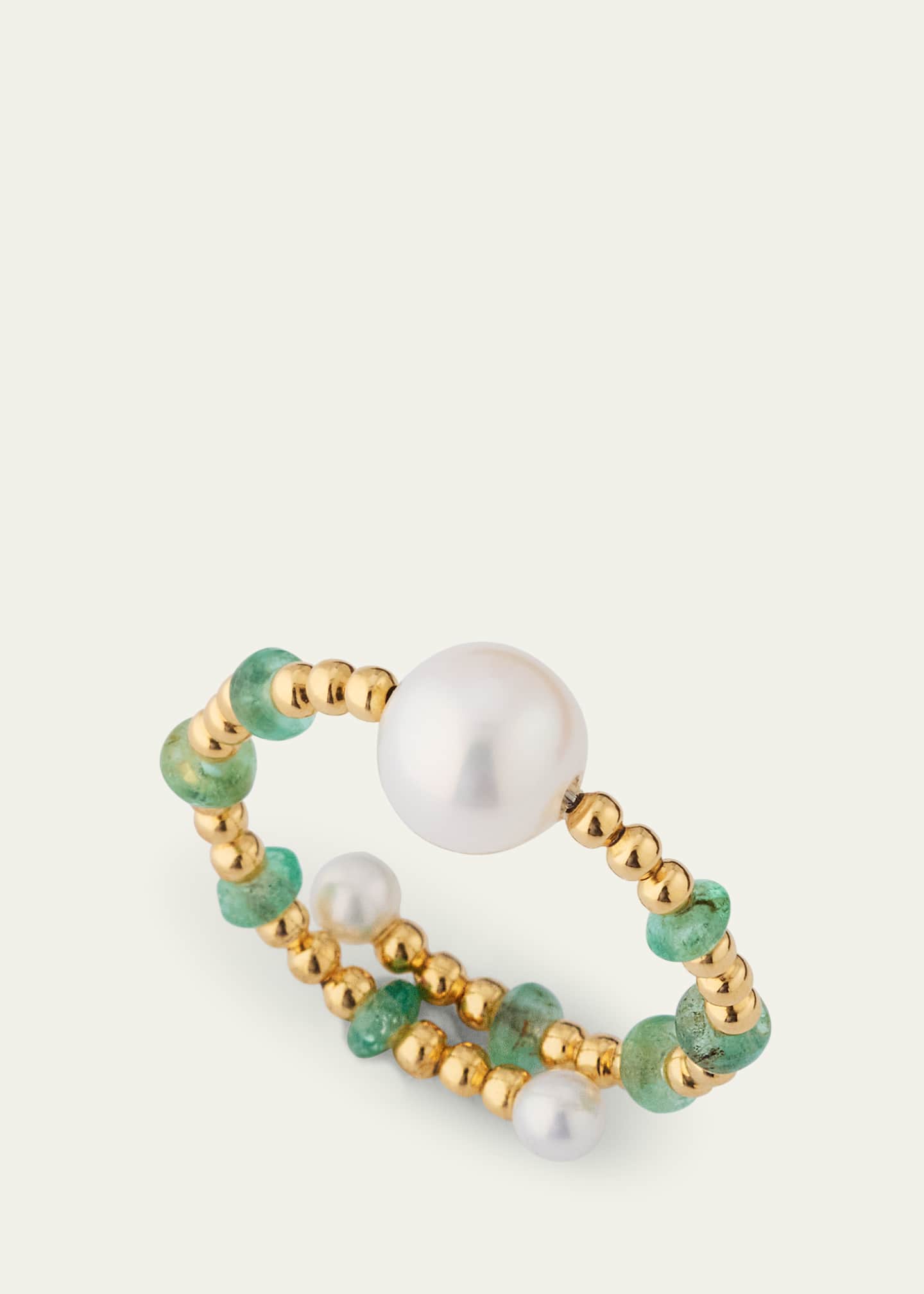 ATLAS LOVE 18K Yellow Gold Aurogen Pearl and Emerald Ring - Bergdorf ...