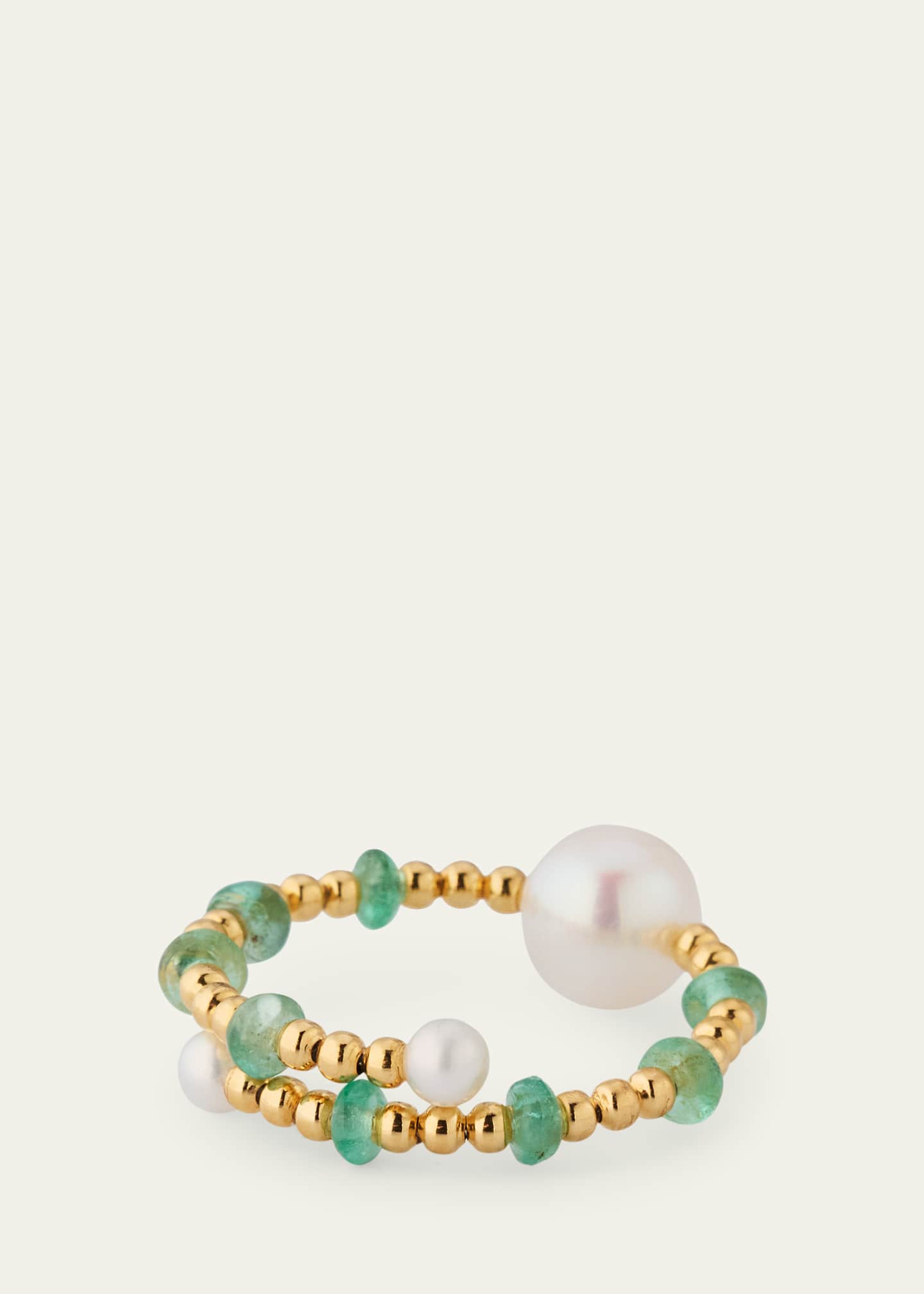 ATLAS LOVE 18K Yellow Gold Aurogen Pearl and Emerald Ring - Bergdorf ...