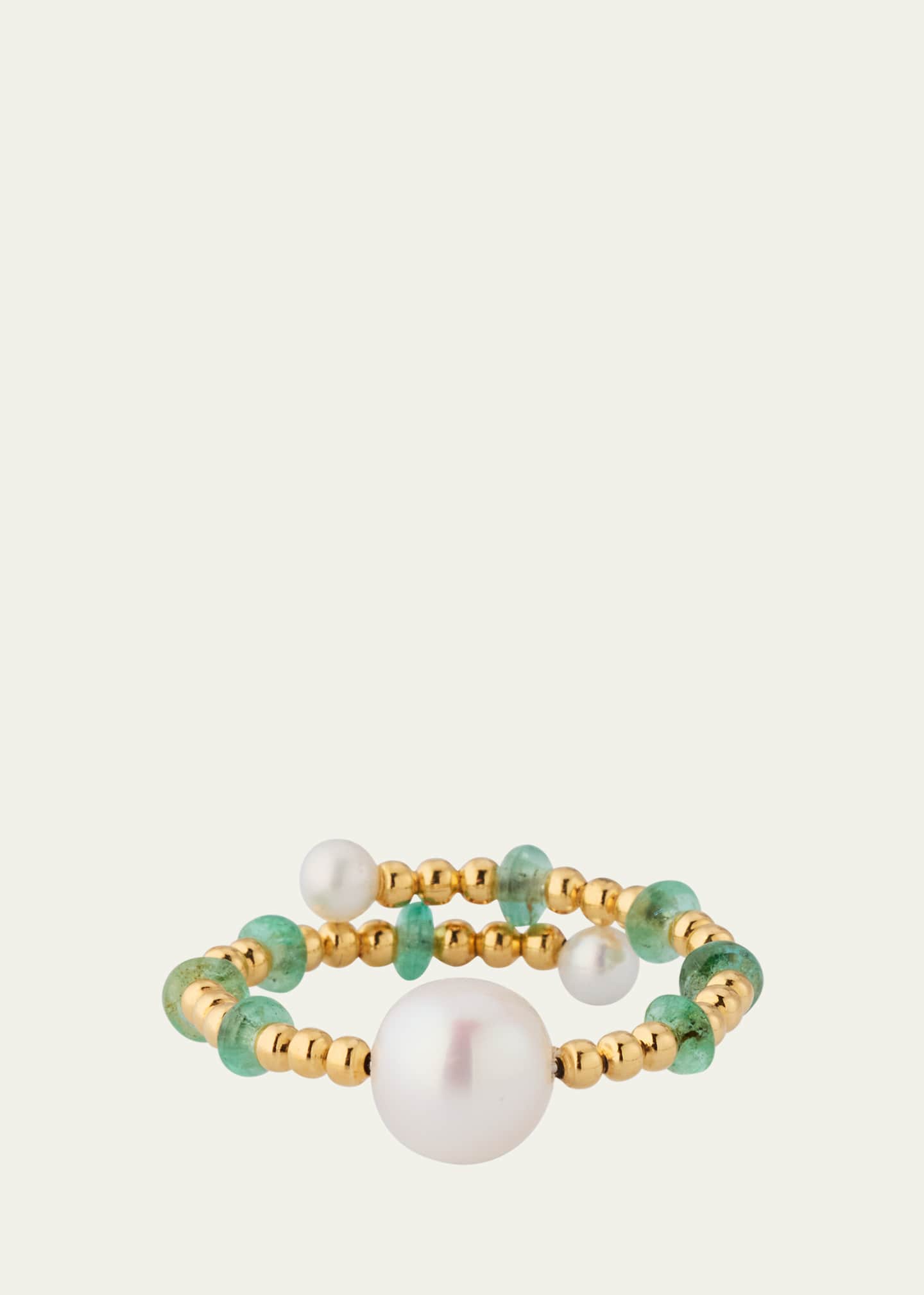 ATLAS LOVE 18K Yellow Gold Aurogen Pearl and Emerald Ring - Bergdorf ...