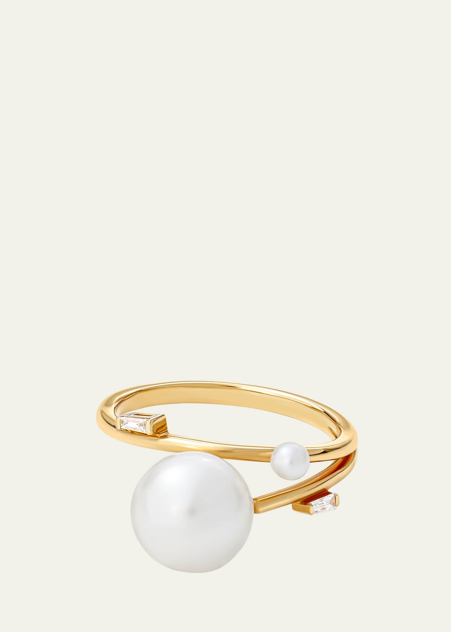 ATLAS LOVE 18K Yellow Gold Orbit Pearl Diamond Ring - Bergdorf Goodman